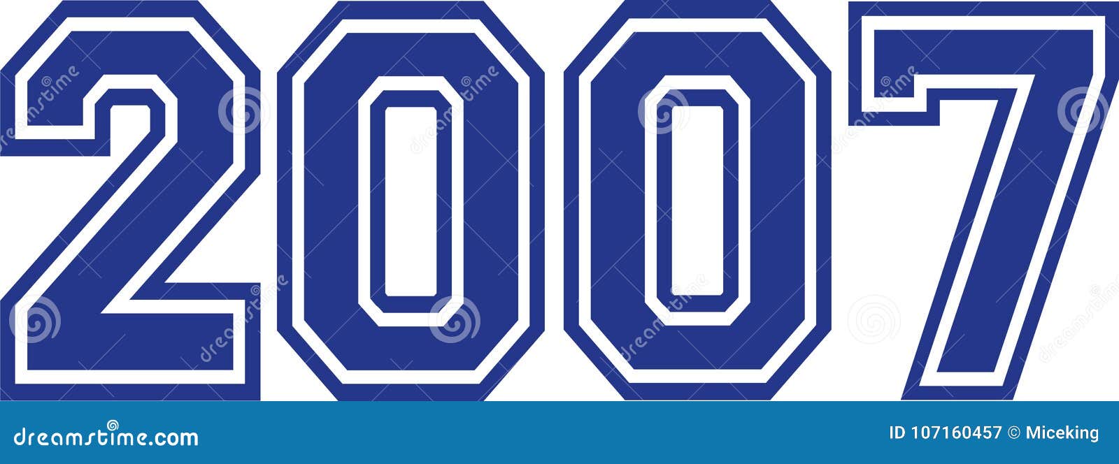 2007 Year college font stock vector. Illustration of number - 107160457