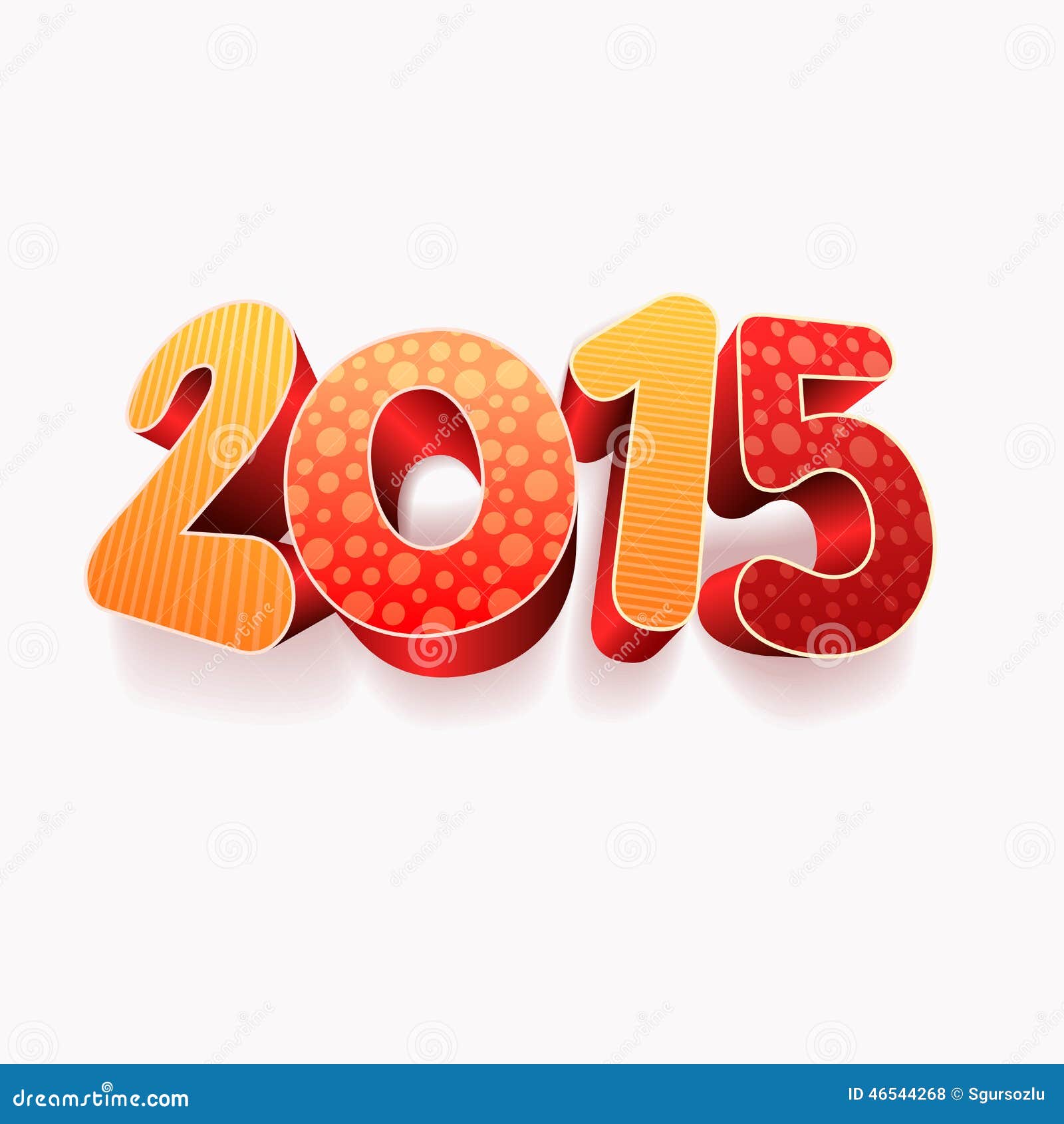Year 2015 3D stock vector. Illustration of sign, year - 46544268