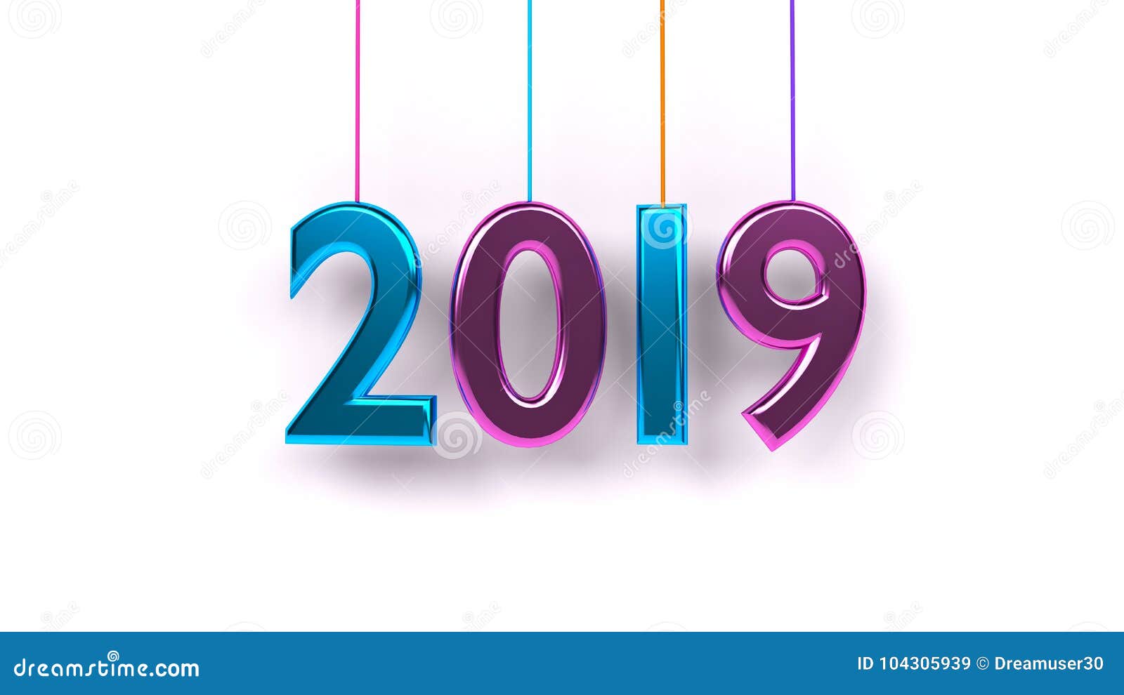 Year 2019 3d rendering stock illustration. Illustration of advance ...