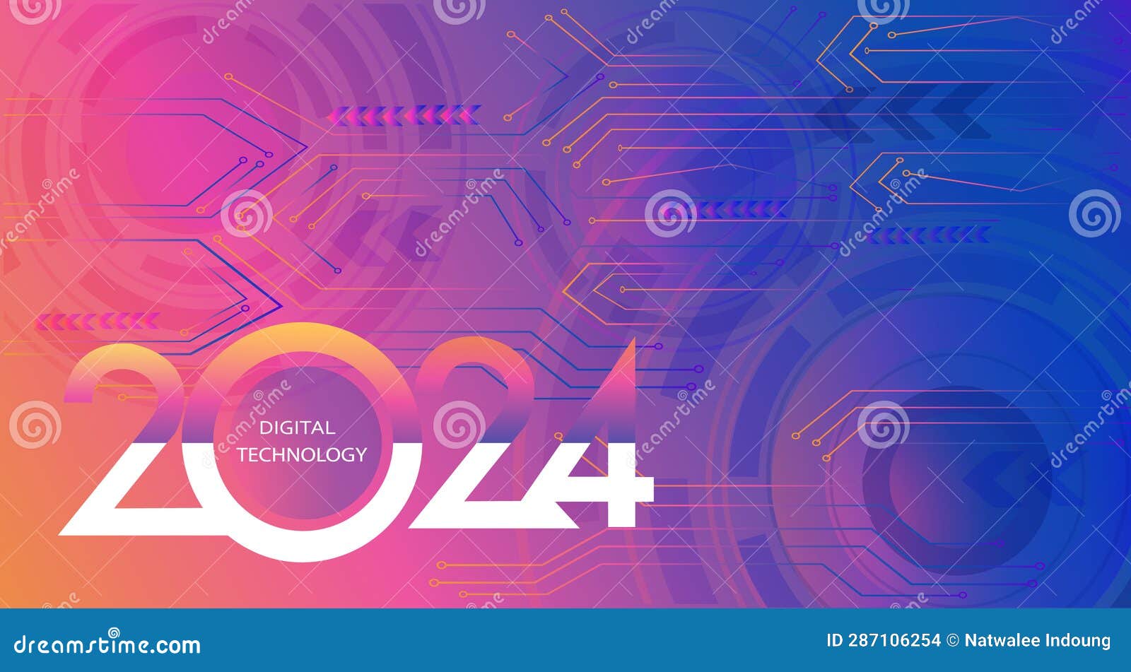 2024 Year of Digital Technology Background. Design Stock Illustration ...