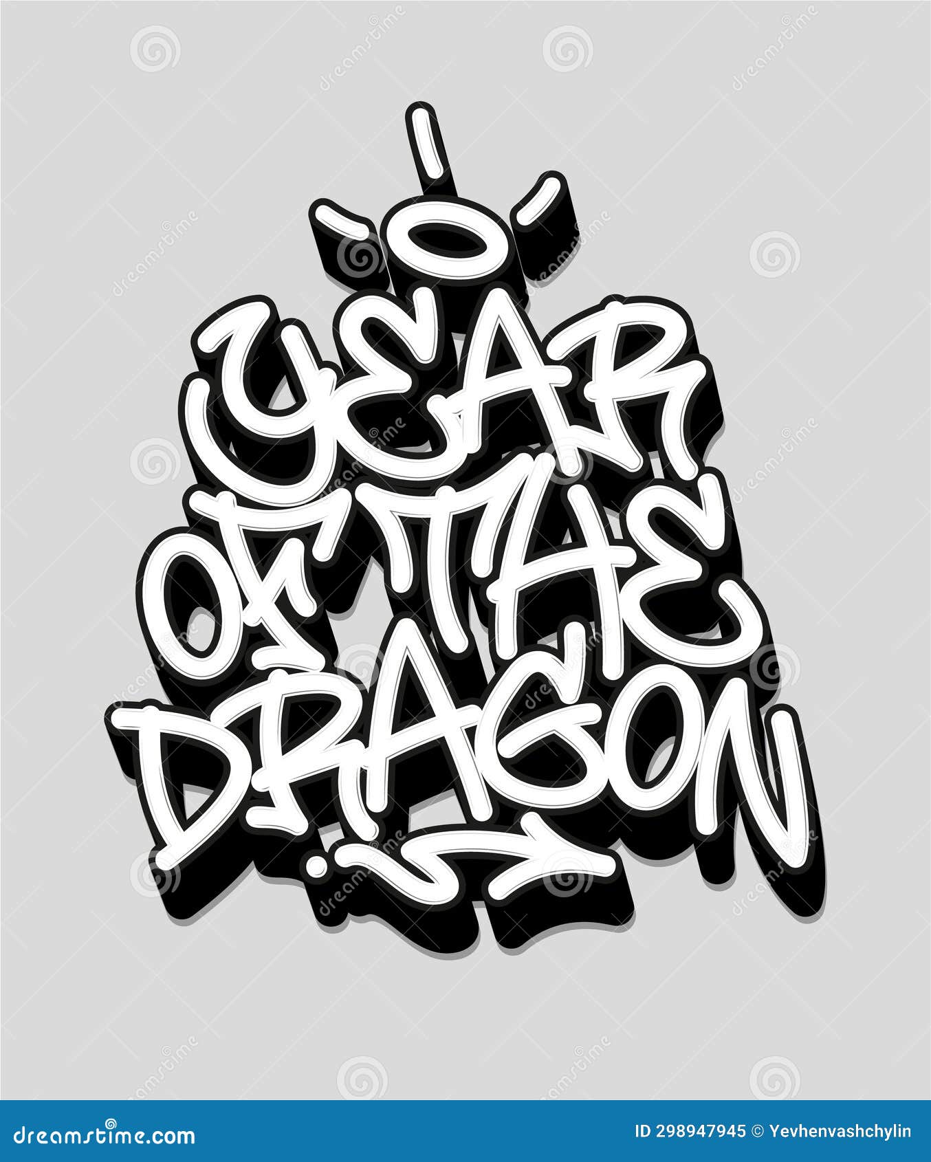 Year of the Dragon Graffiti Tag. Vector Illustration. Stock ...