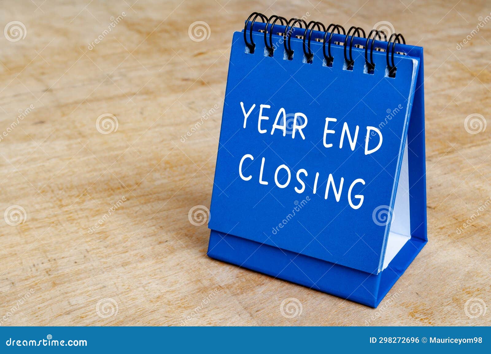 Year End Closing Text on Blue Notepad with Customizable Space for Text ...