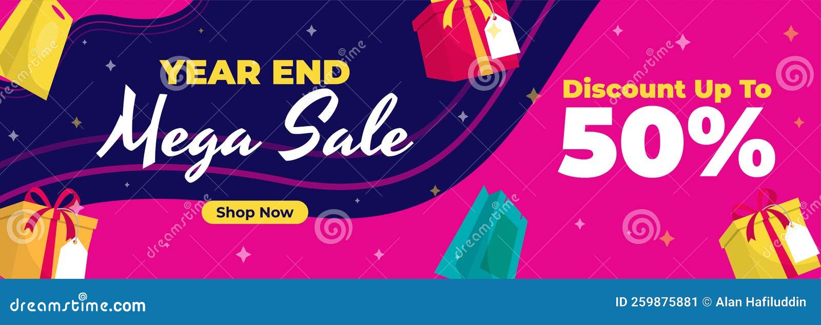 Year End Sale Banner Template Vector Illustration Flat Design Stock ...