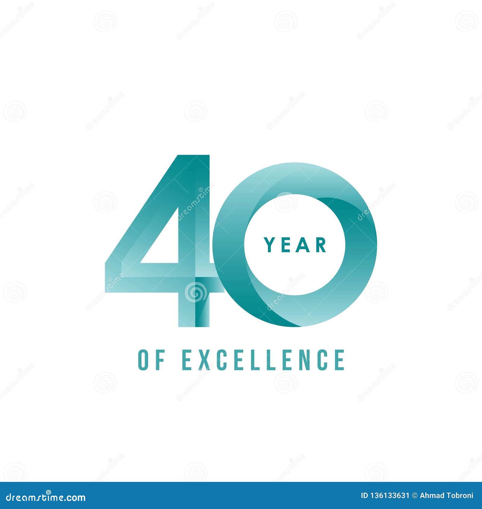 40 Year of Excellence Vector Design Illustration Stock Vector ...