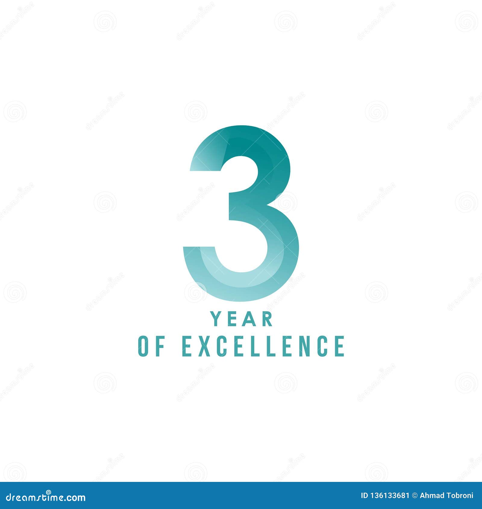 3 Year of Excellence Vector Design Illustration Stock Vector ...