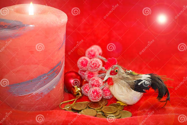 The Year of the Fire Rooster Stock Image - Image of decor, holiday ...
