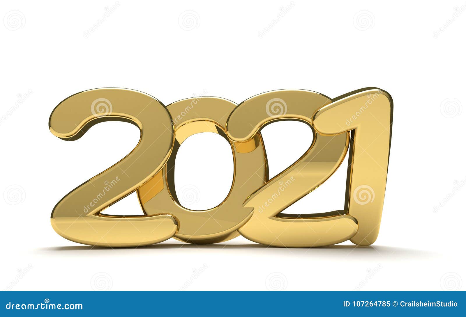 Year 2021 Golden Bold 3d Render Isolated Stock Illustration ...