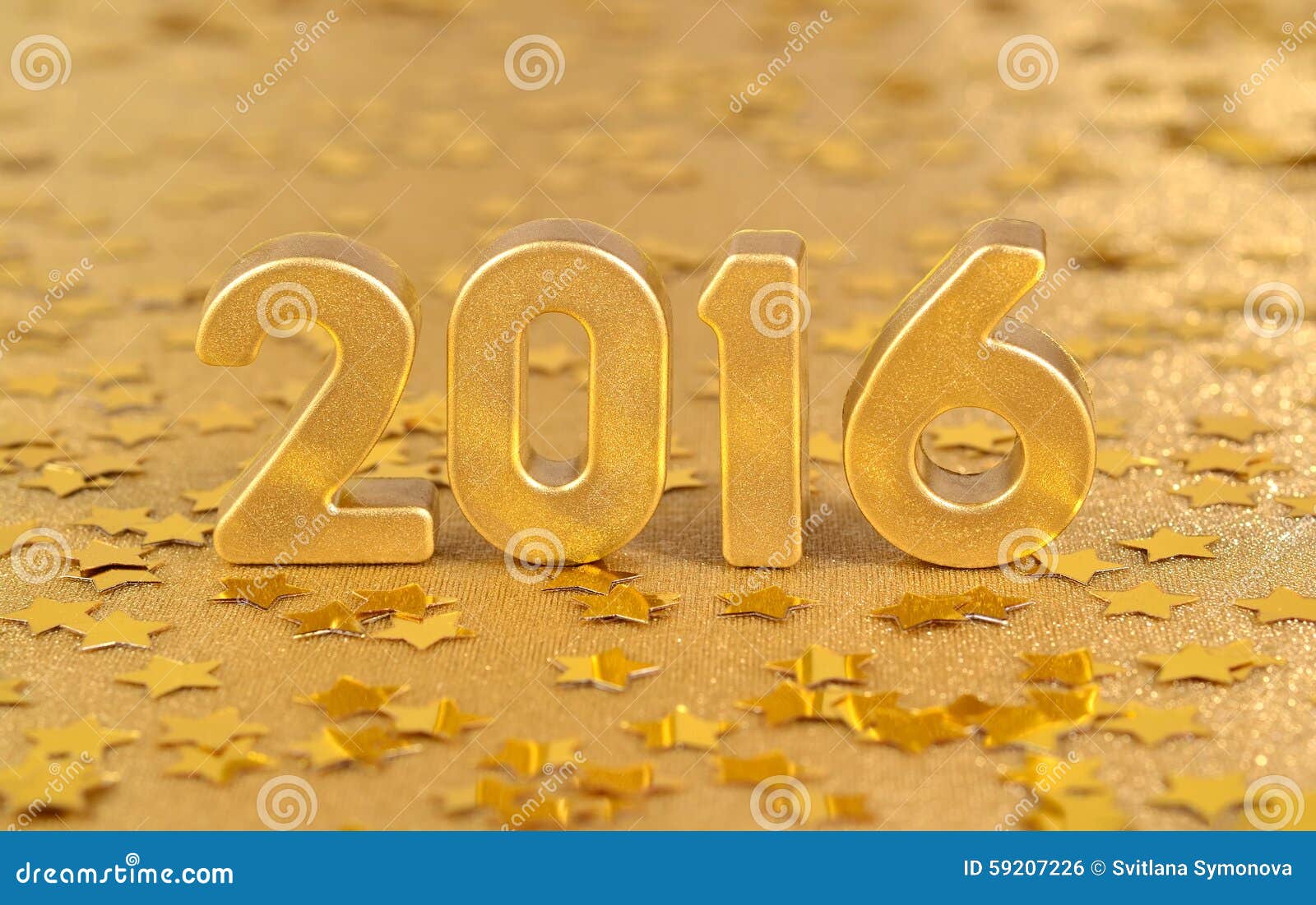 2016 Year Golden Figures and of Golden Stars Stock Photo - Image of ...