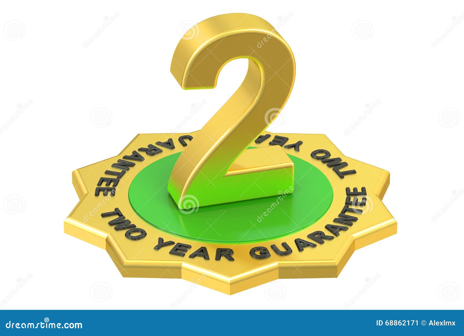 2 Year Guarantee Label, 3D Rendering Stock Illustration - Illustration ...