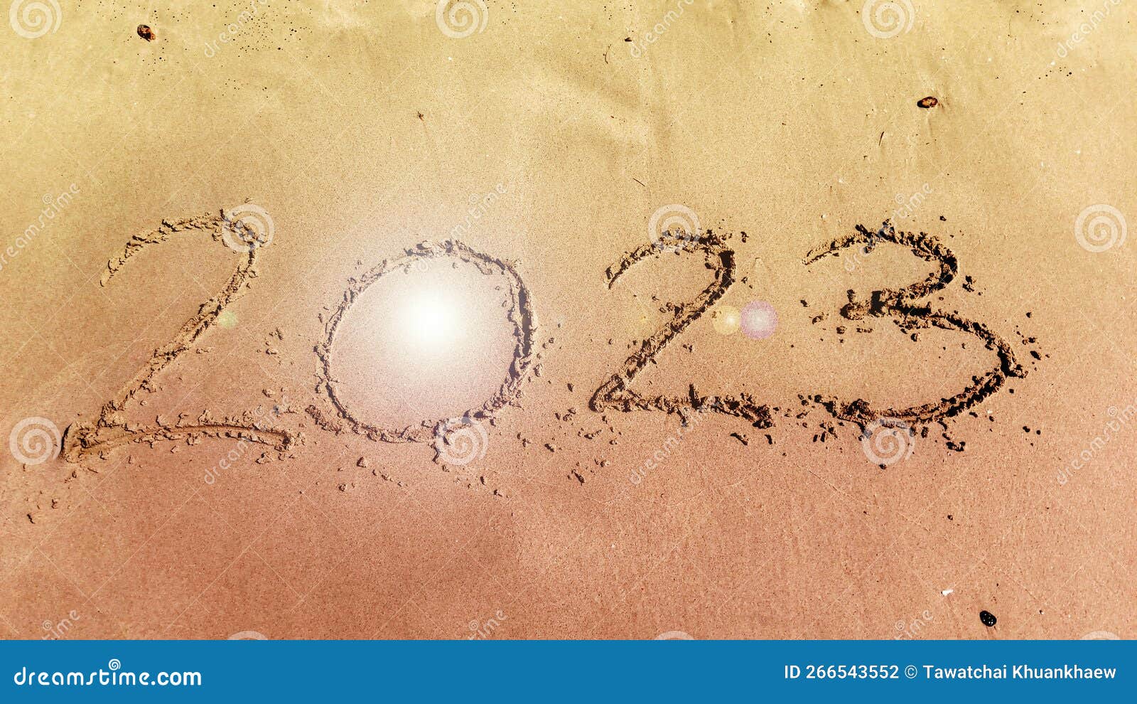 The Year 2023- Handwriting on Sand Beach, Happy New Year Coming Concept ...