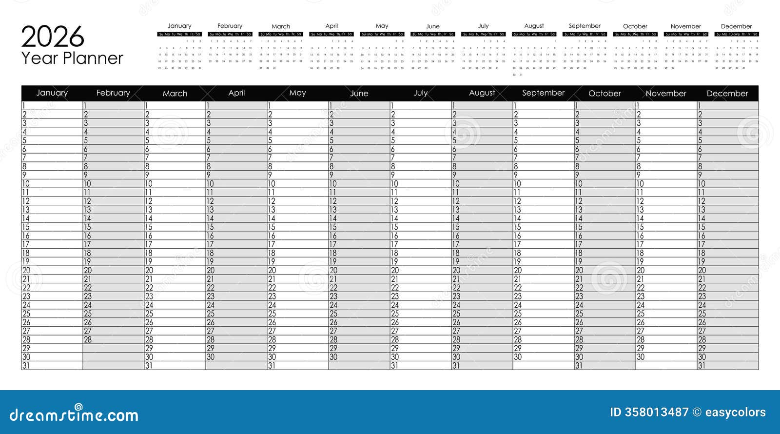 Horizontal Planner For November 2024 In The Orange Color Scheme. The ...