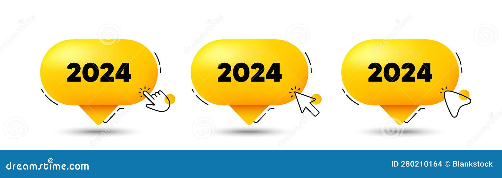 2024 Year Icon. Event Schedule Annual Date. Click Here Buttons. Vector ...