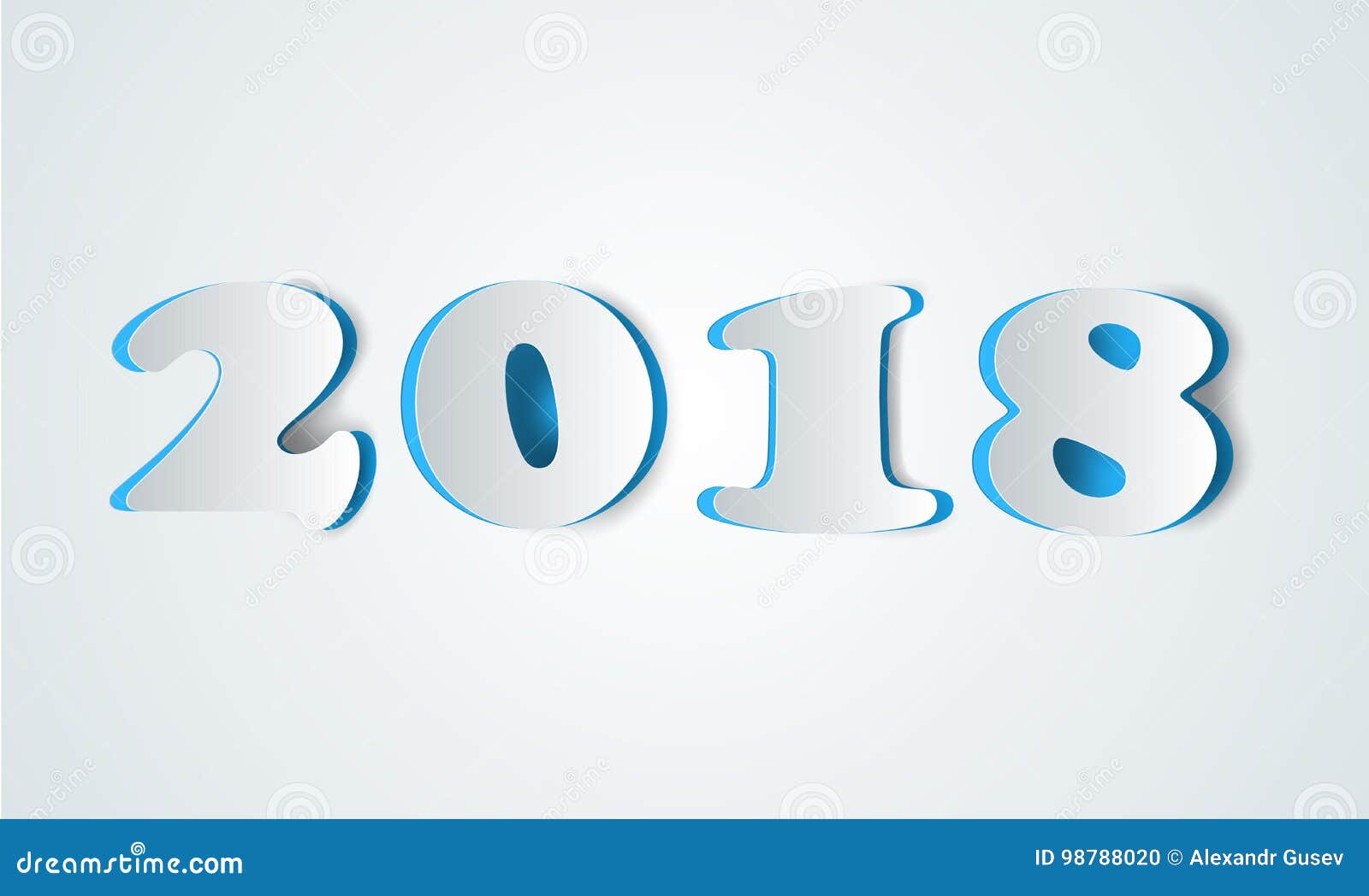 2018 Year Icon. Slice Number Stock Vector - Illustration of abstract ...