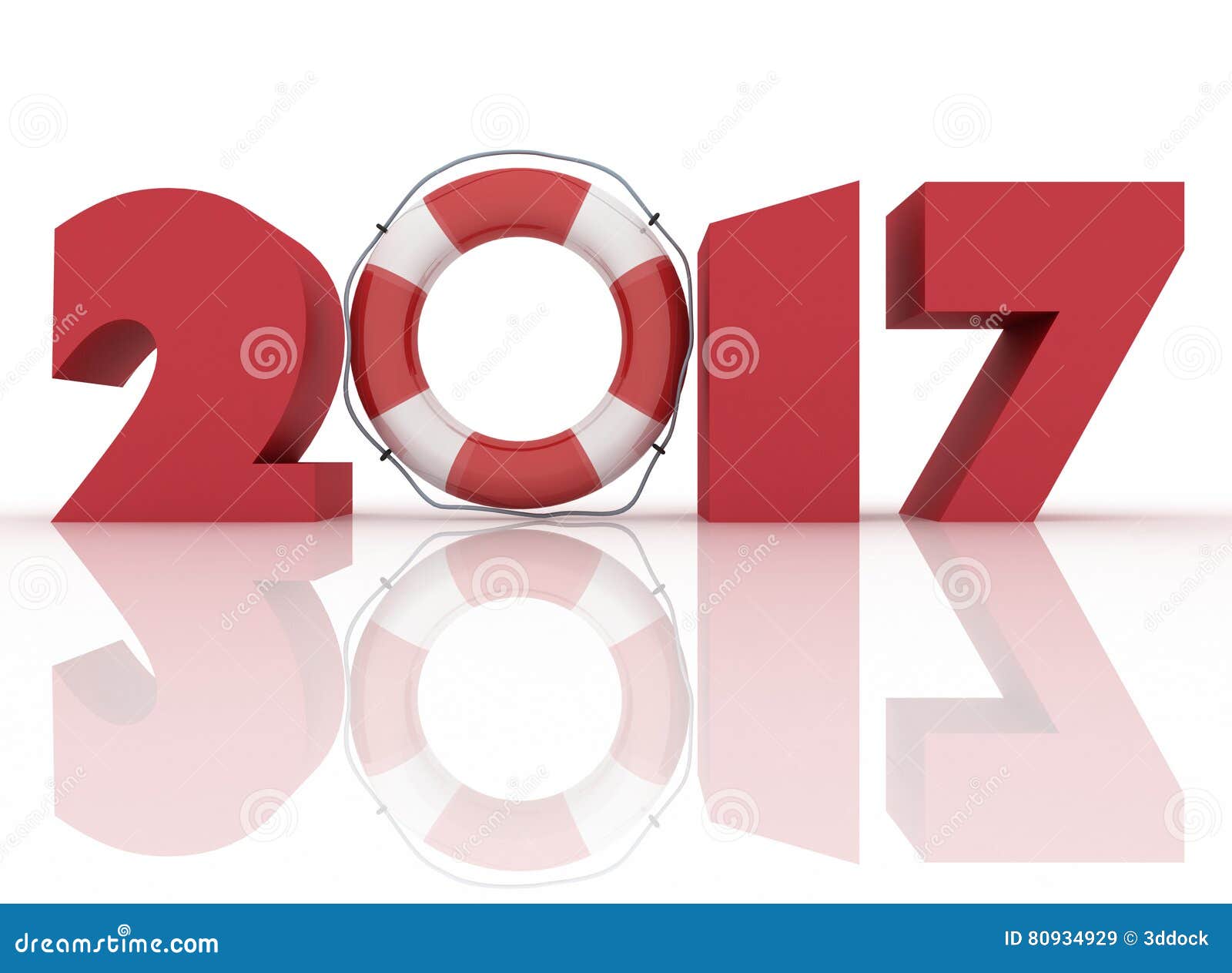 2017 Year. Isolated 3d Render Illustration Stock Illustration ...