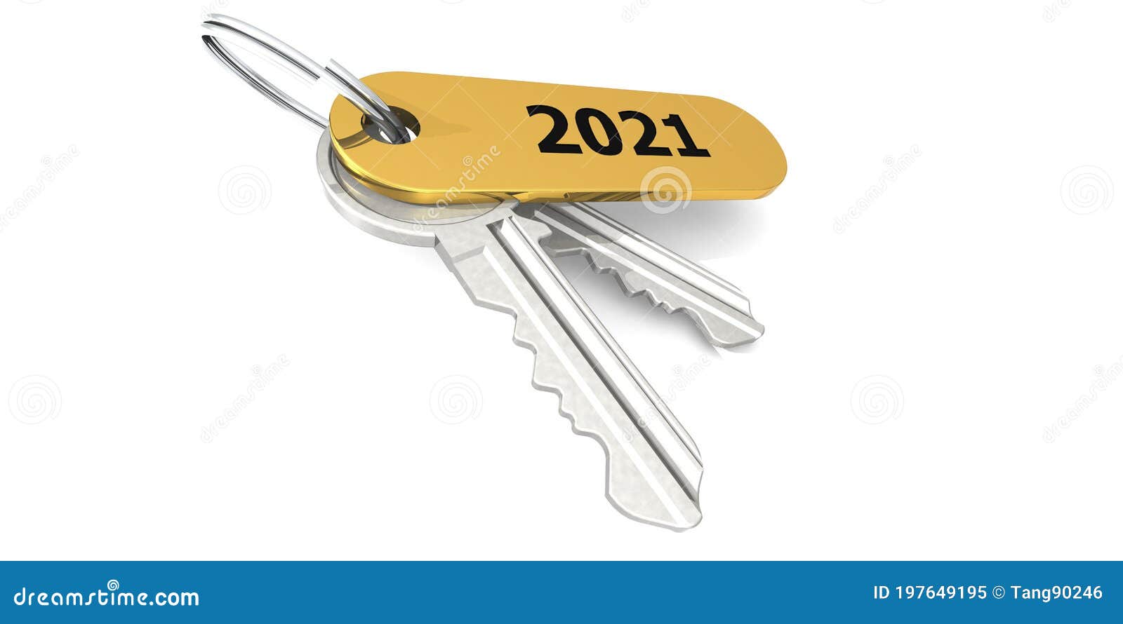 Year 2021 Label Attached To the Keys Stock Illustration - Illustration ...