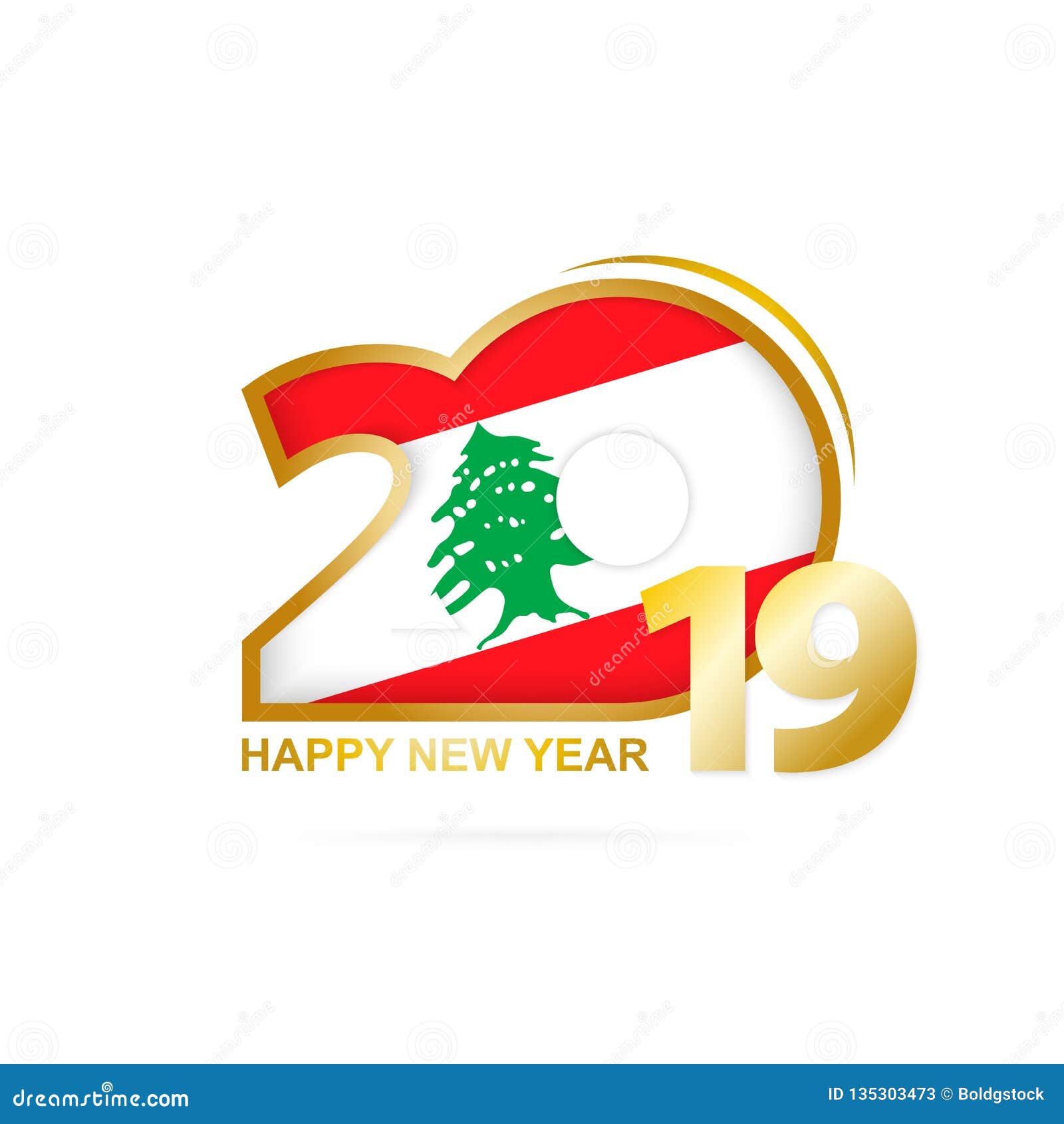 Year 2019 with Lebanon Flag Pattern. Happy New Year Design Stock Vector ...