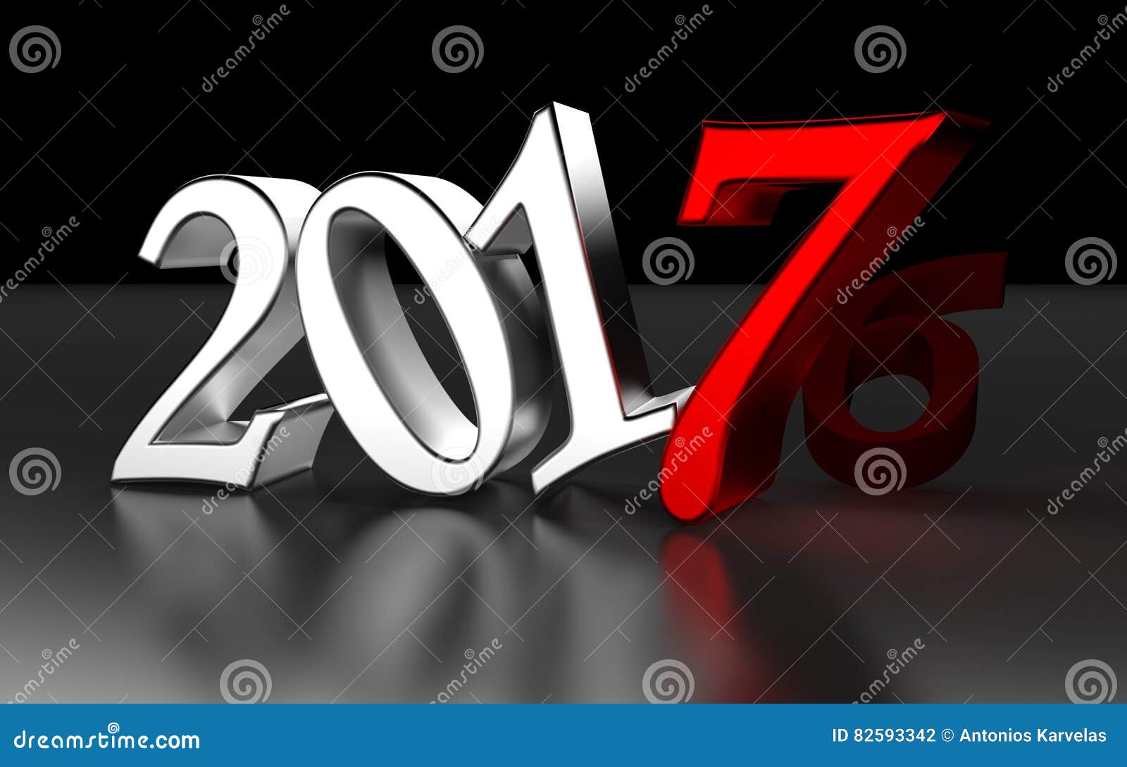 Year 2017 with Metallic Letters Stock Illustration - Illustration of ...