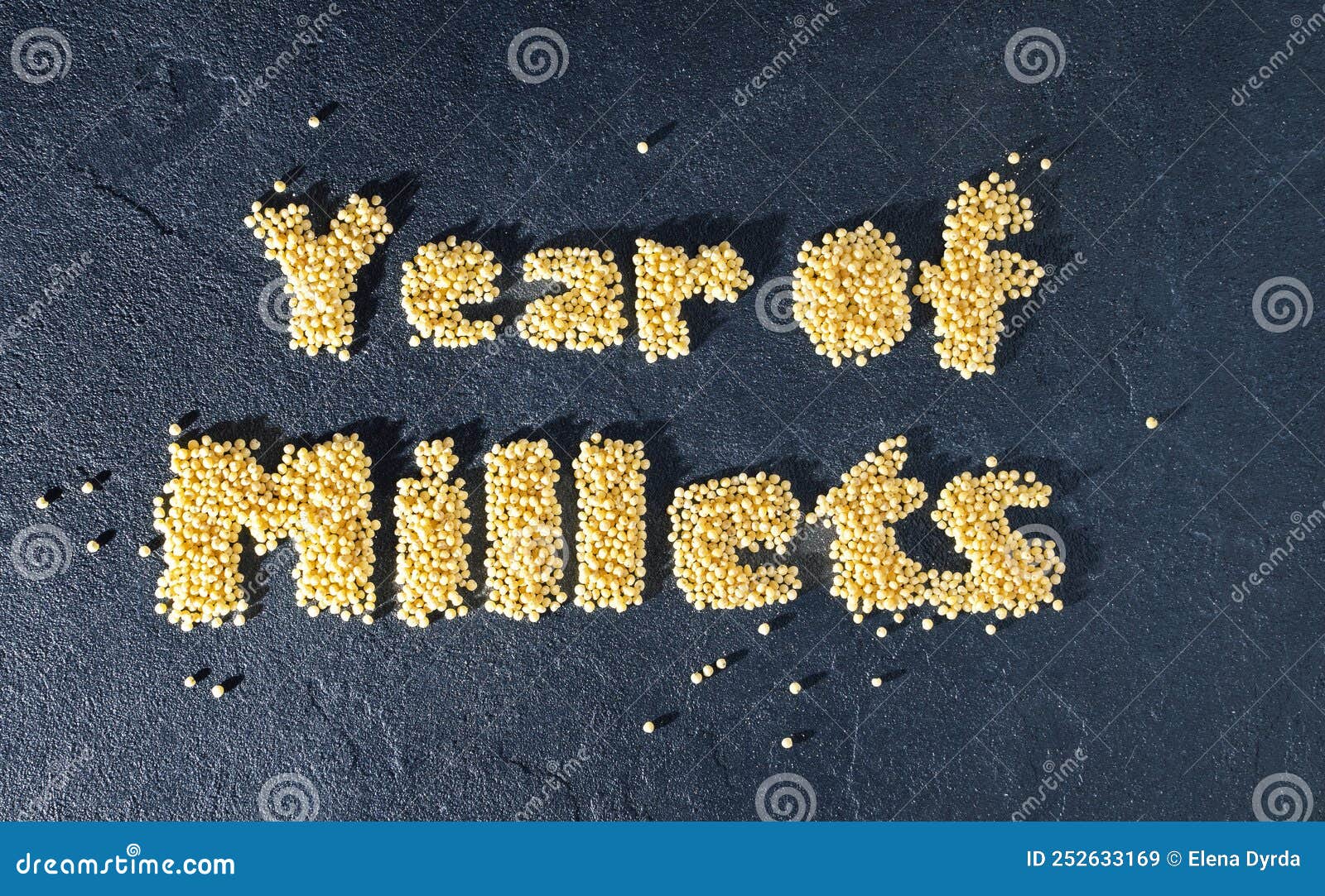 Year of Millets Text with Grain on Dark Background Stock Image - Image ...