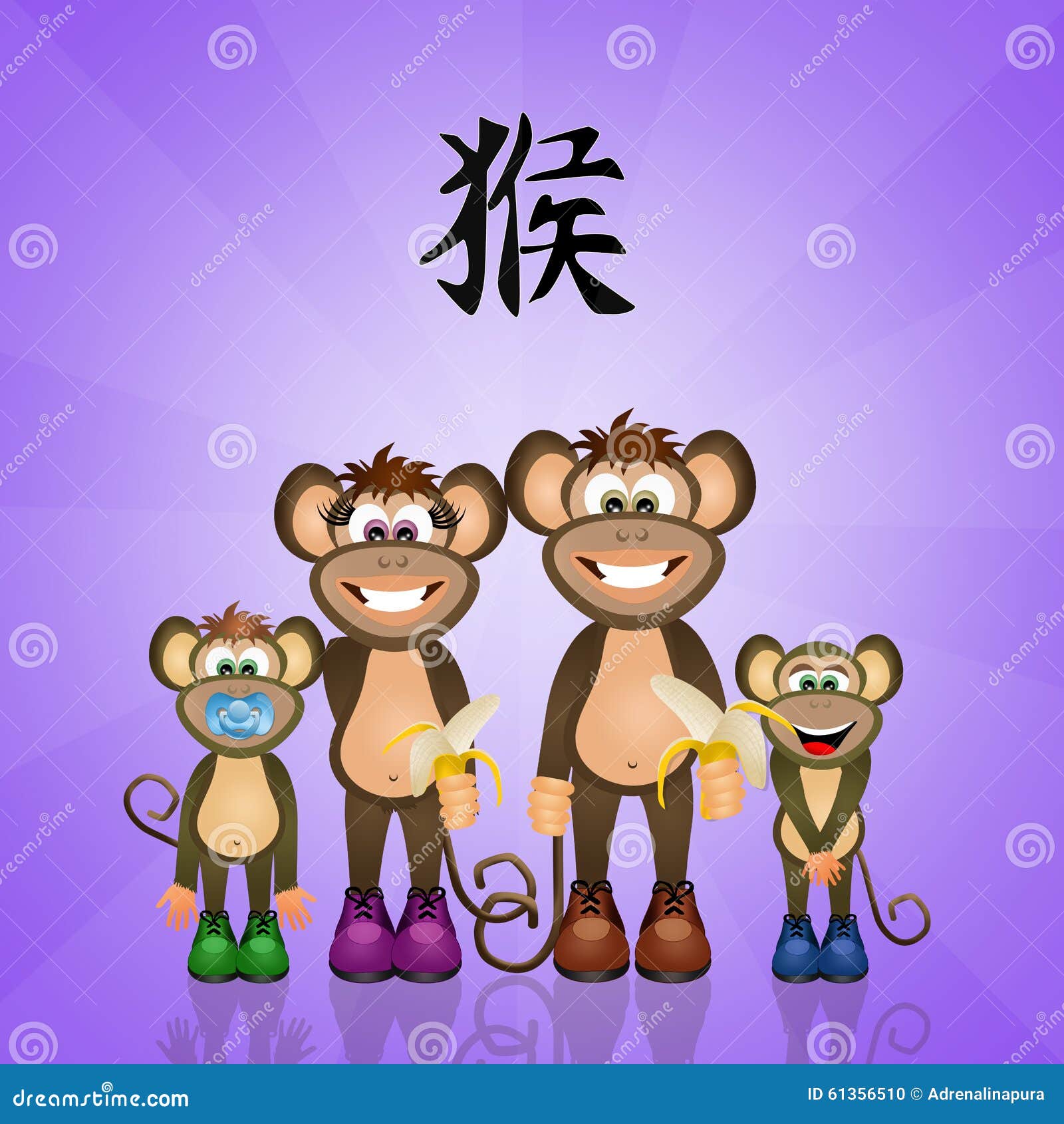 Year of the monkey stock illustration. Illustration of monkey - 61356510