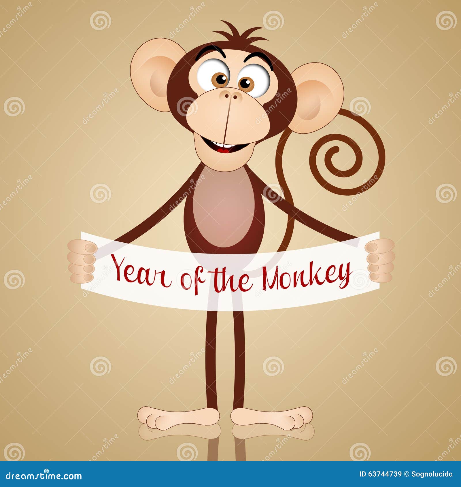 Year of the monkey stock illustration. Illustration of chinese - 63744739