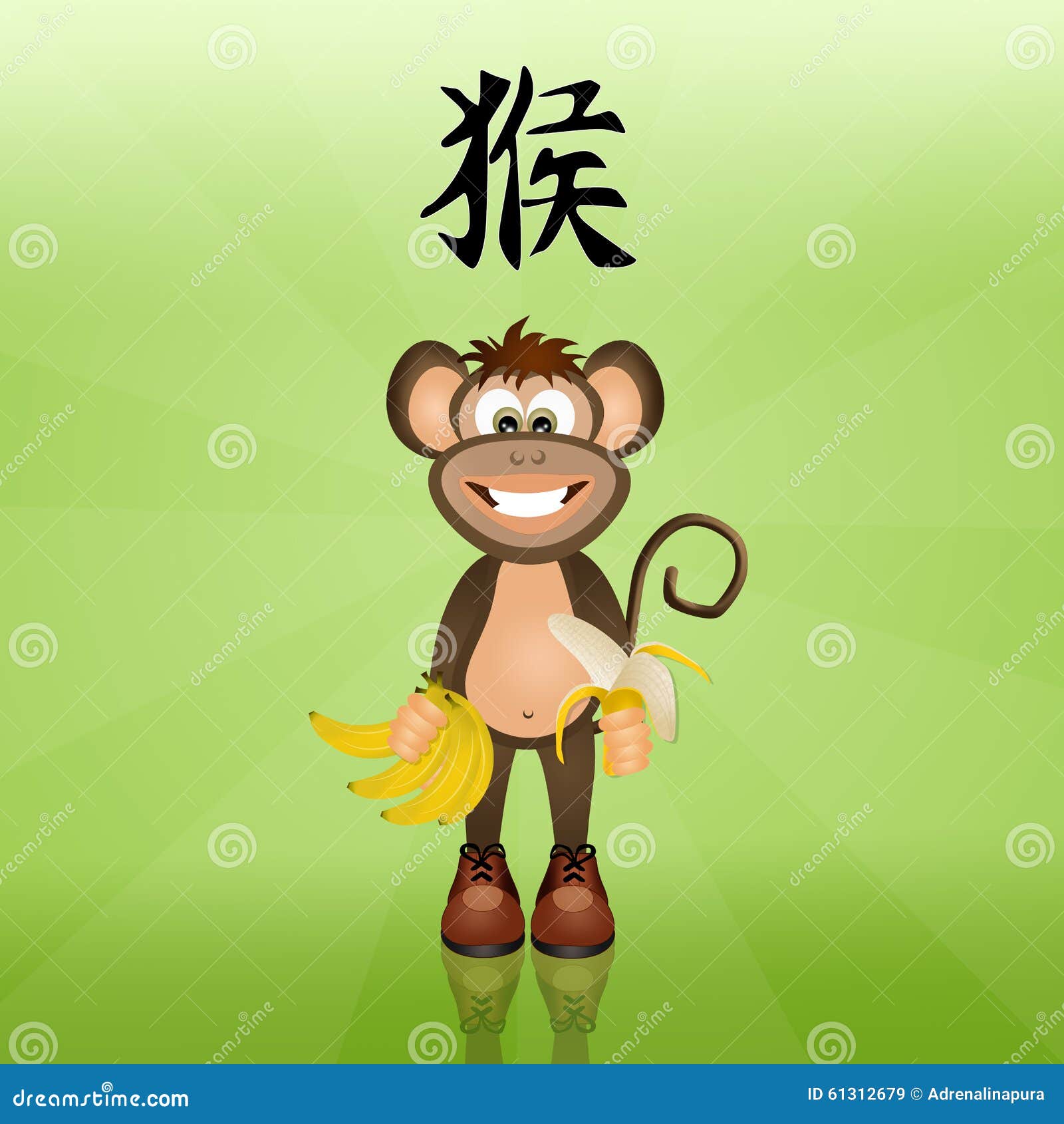 Year of the monkey stock illustration. Illustration of little - 61312679