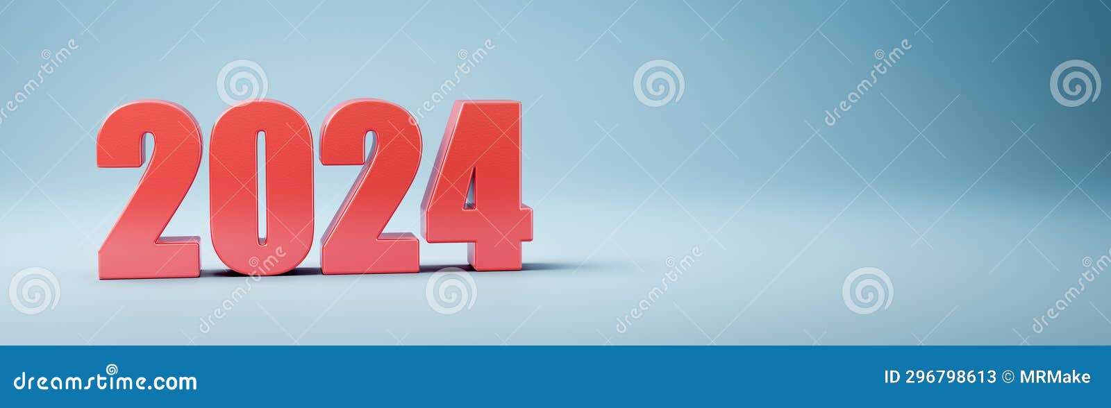 2024 Year Number Text on Blue Background Stock Illustration ...