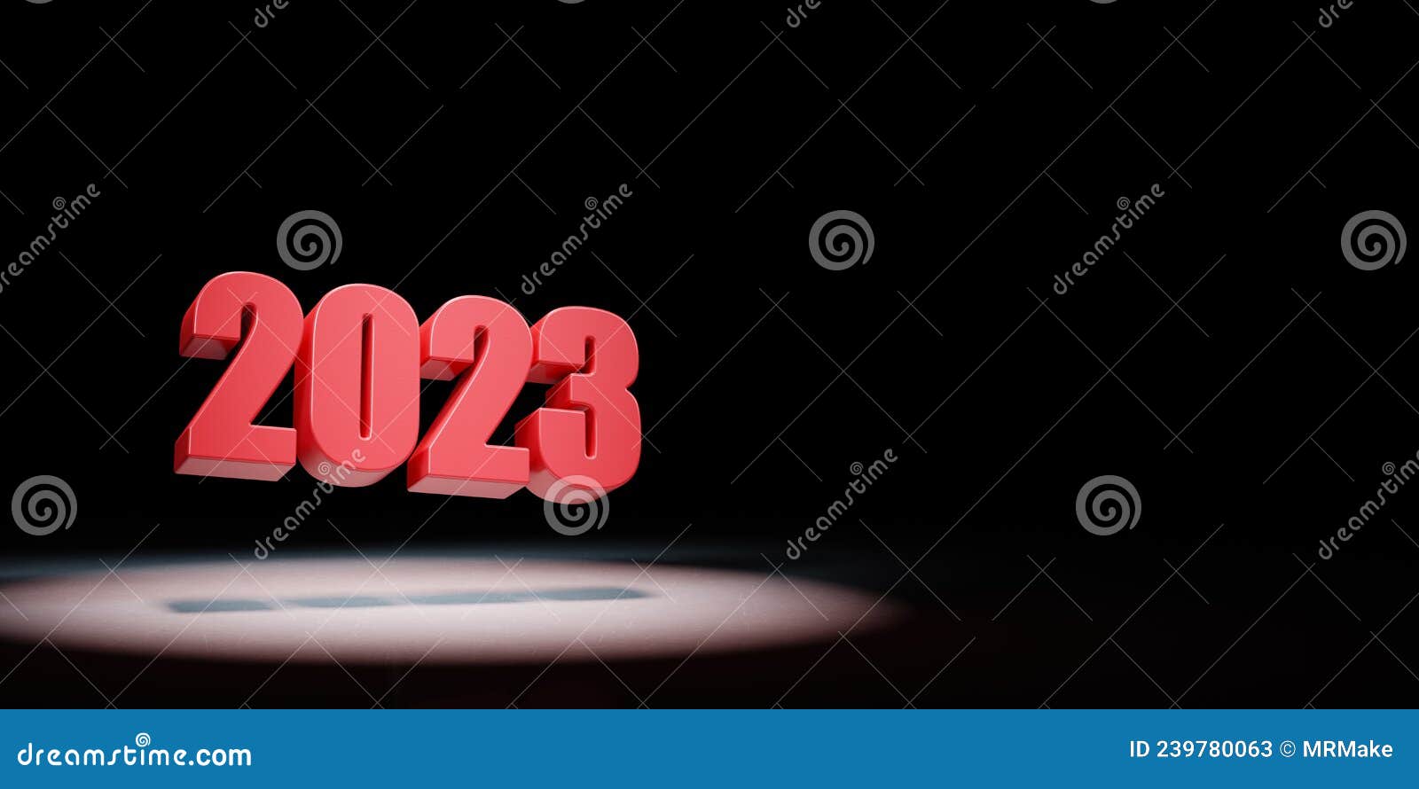 2023 Year Number Text Spotlighted on Black Background Stock ...