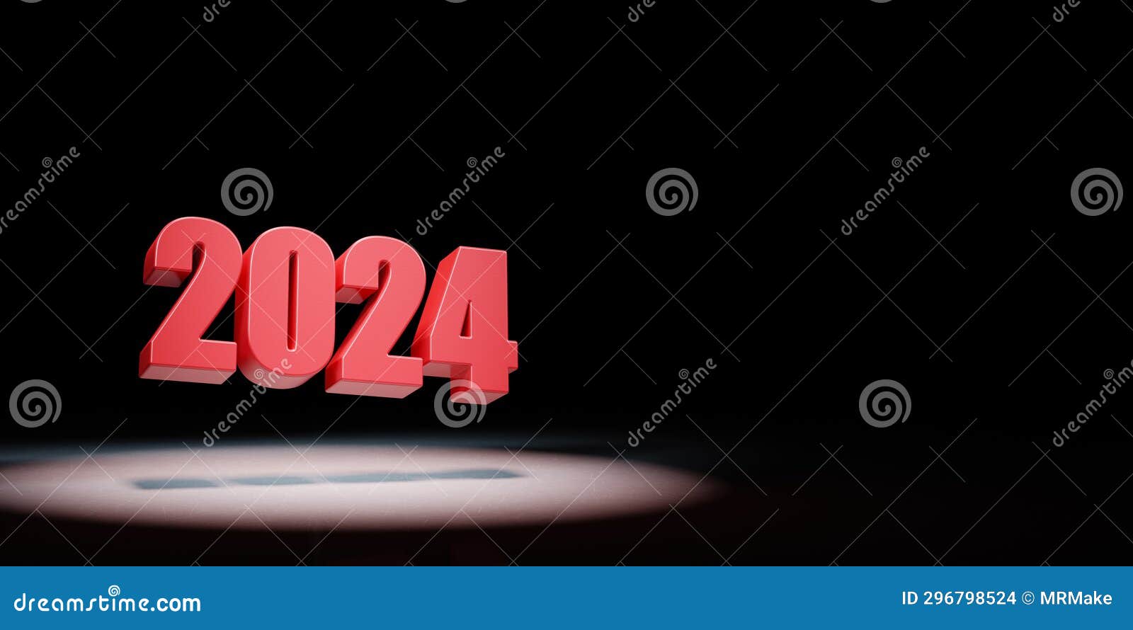 2024 Year Number Text Spotlighted on Black Background Stock ...