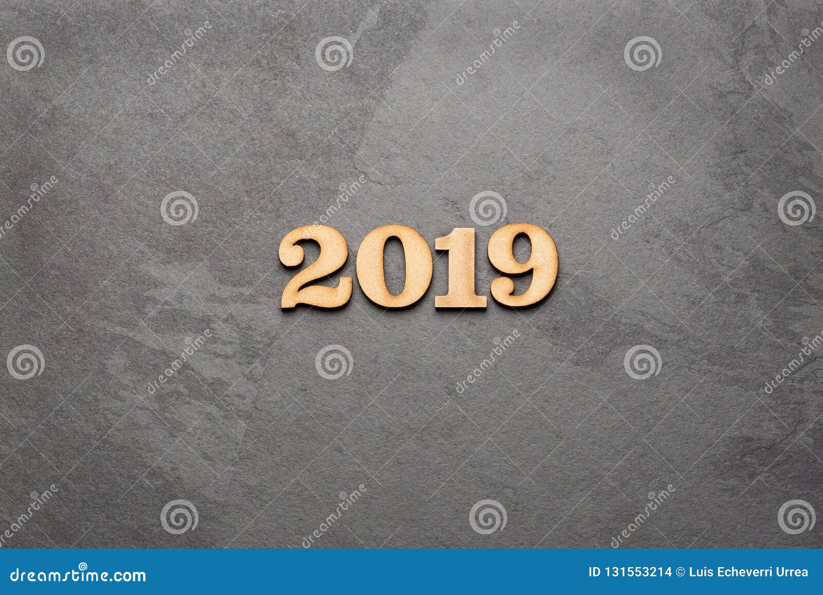 Year 2019 - Numbers in Wood. Top View Stock Photo - Image of number ...