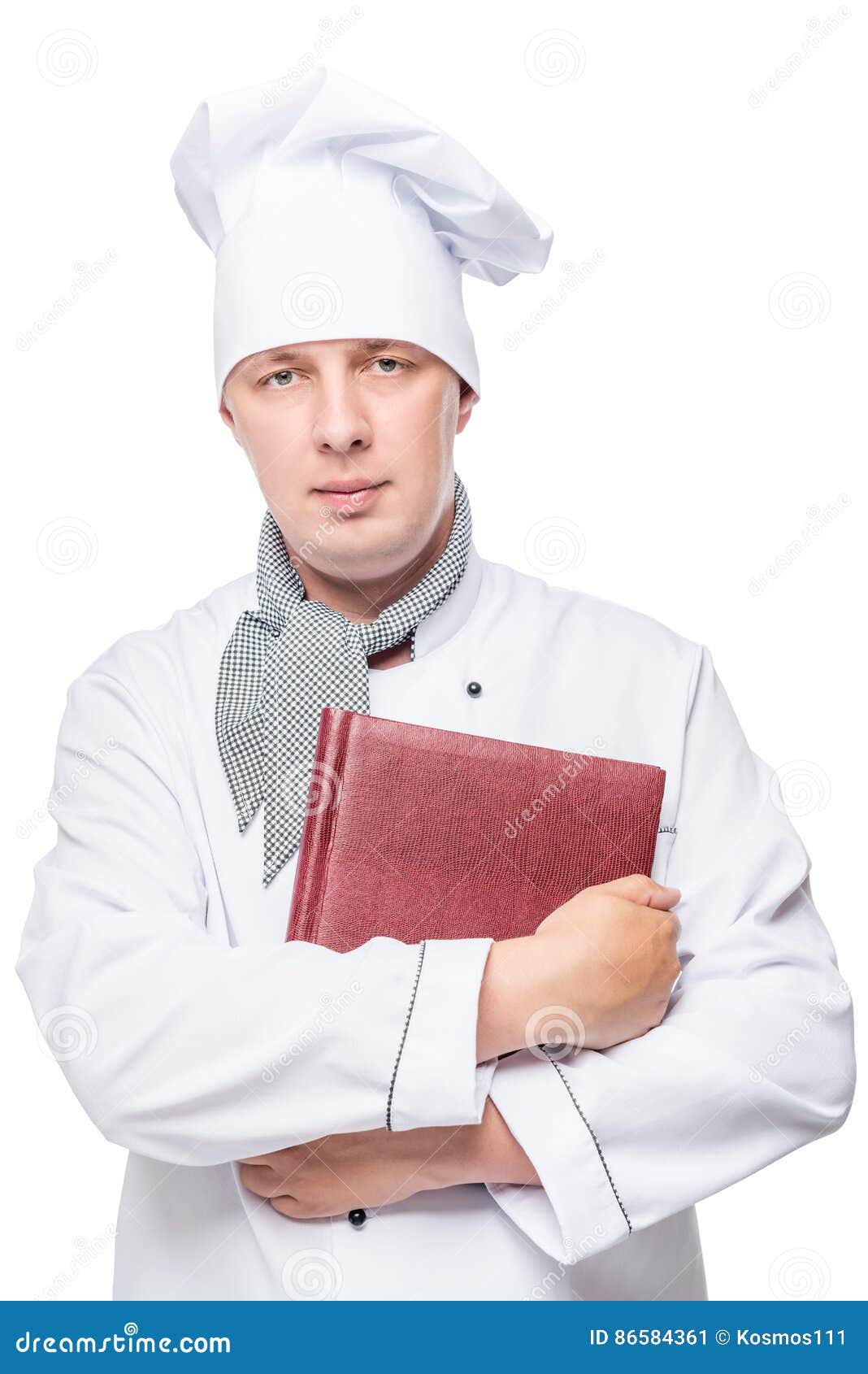 30-year-old Chef Portrait with Menus in Hand Isolated Stock Image ...
