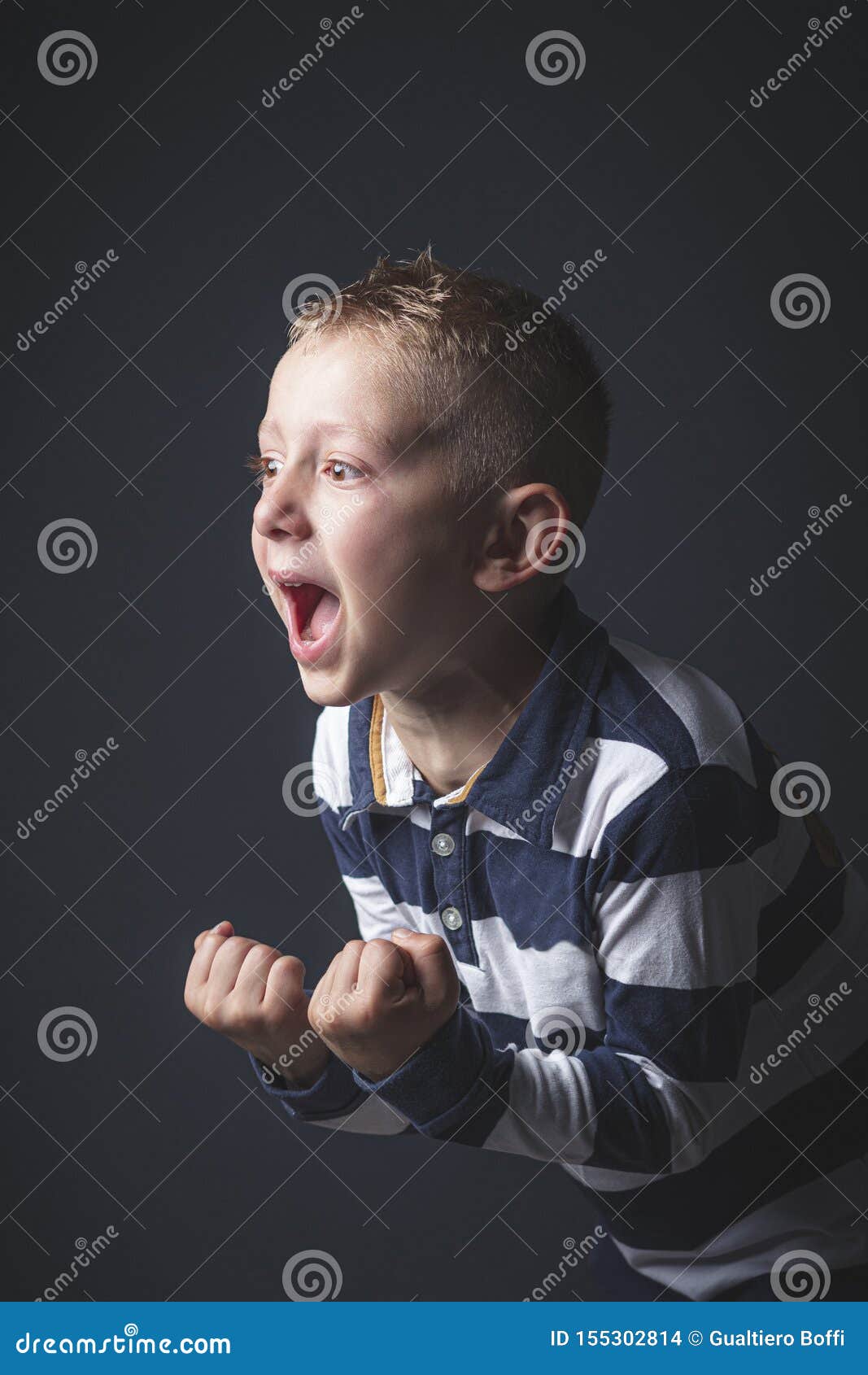 6 Year Old Kid Caucasian Boy Screaming in Despair Stock Photo - Image ...