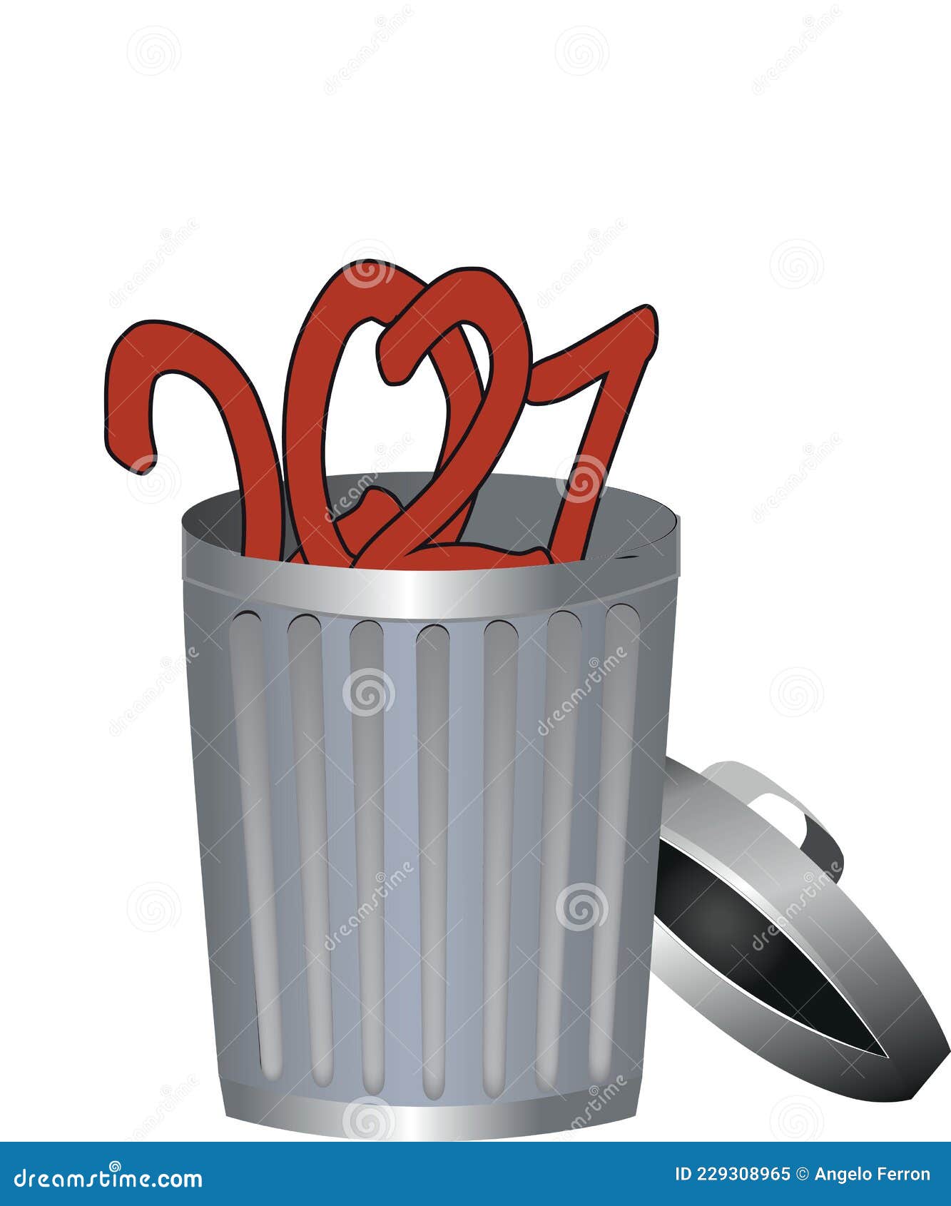 Year Old in the Scrap Bucket with Scraps with New Stock Vector ...