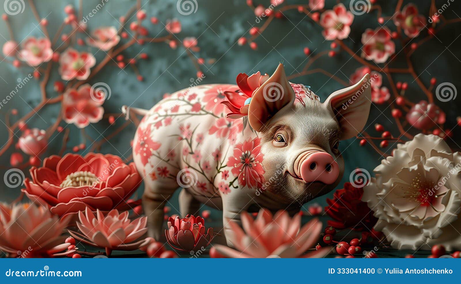 Year of the Pig. Chinese New Year Stock Illustration - Illustration of ...