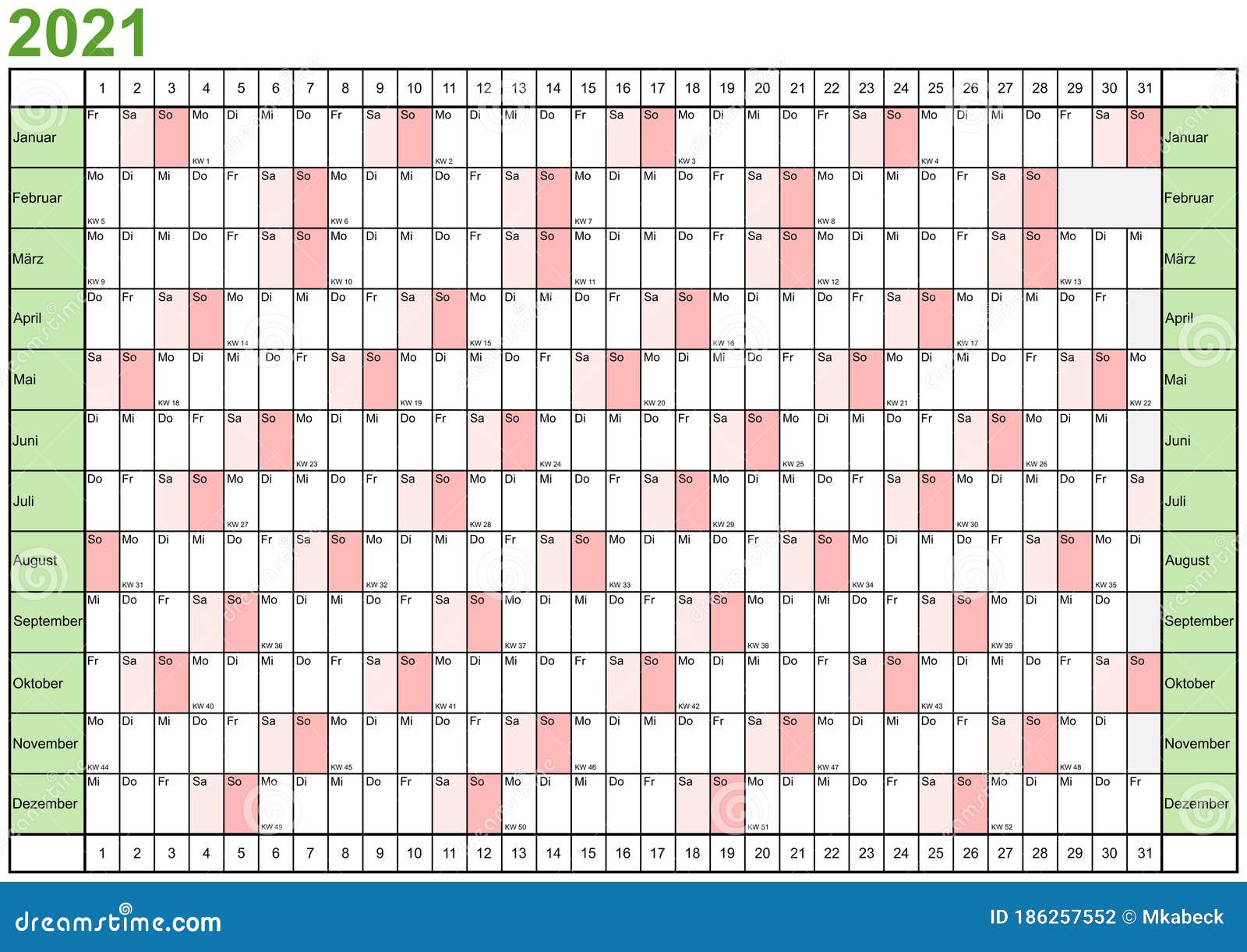 2021 Linear Calendar. Vector Illustration. Yearly Template Grid Planner ... 2021 Linear Calendar. Vector Illustration. Yearly Template Grid Planner ...