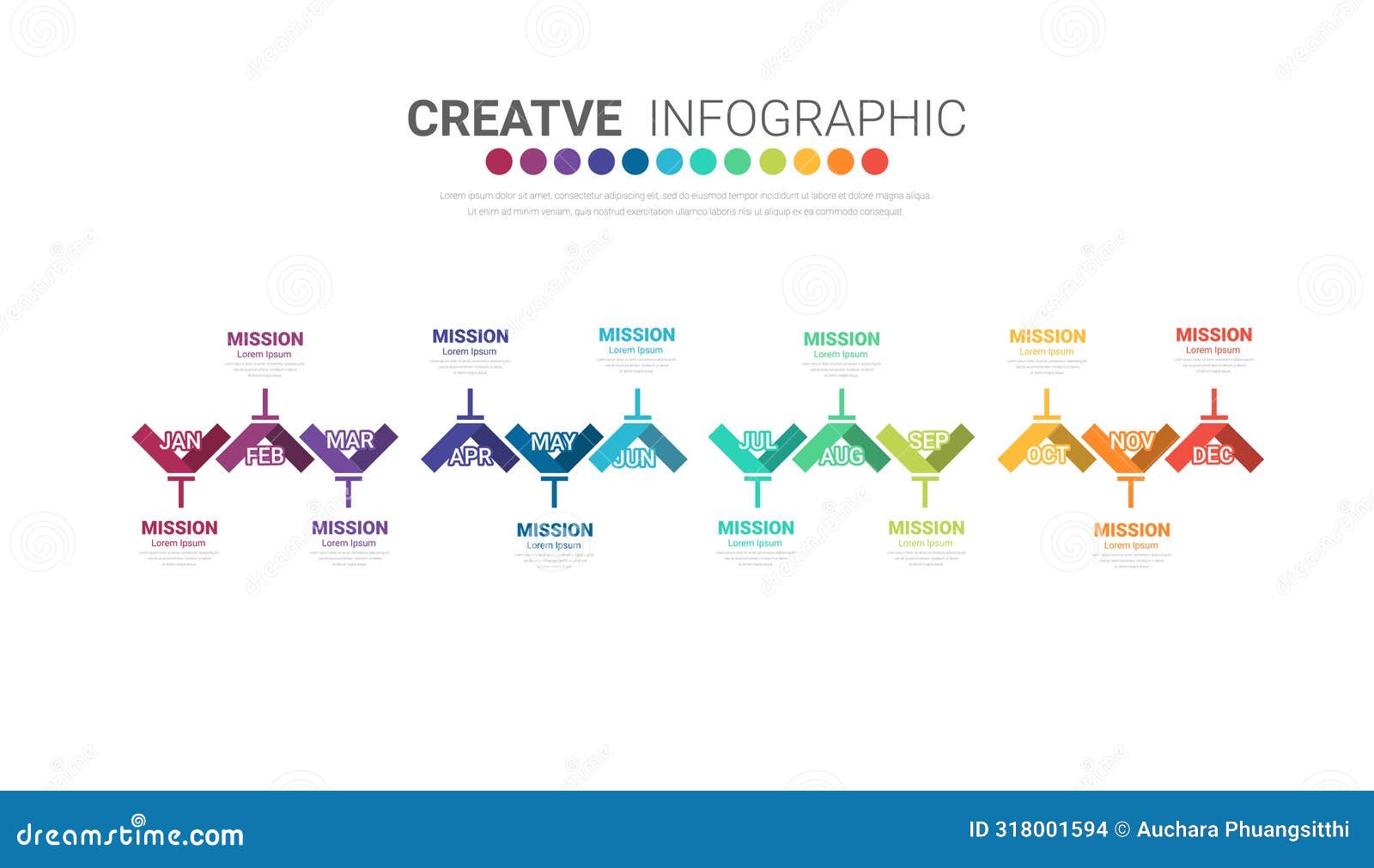 Year Planner, 1 Year, Presentation Business Can Be Used for Workflow ...