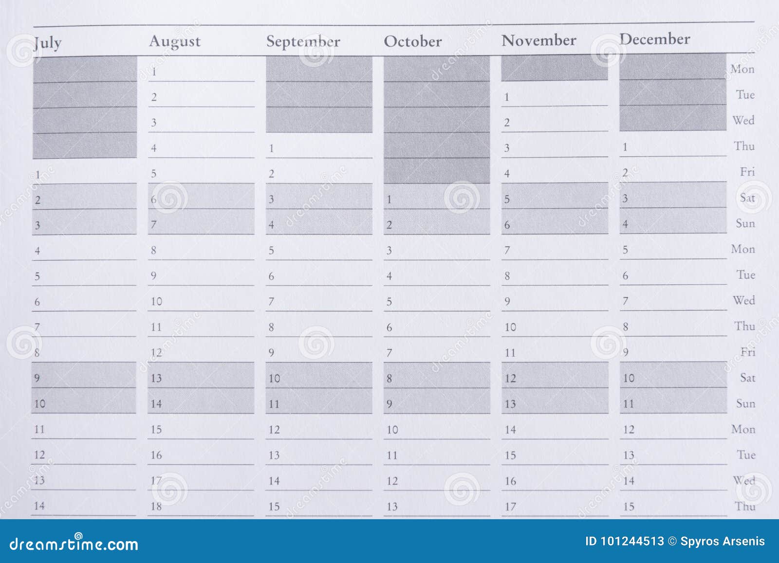 Year planner page in diary stock image. Image of list - 101244513 Year planner page in diary stock image. Image of list - 101244513