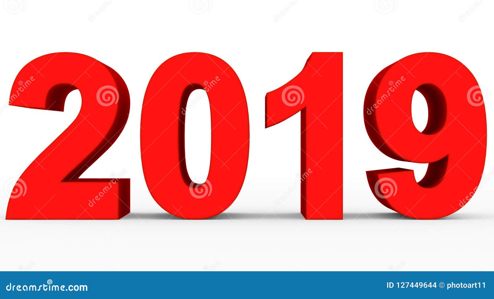 Year 2019 Red 3d Numbers Isolated on White Stock Illustration ...