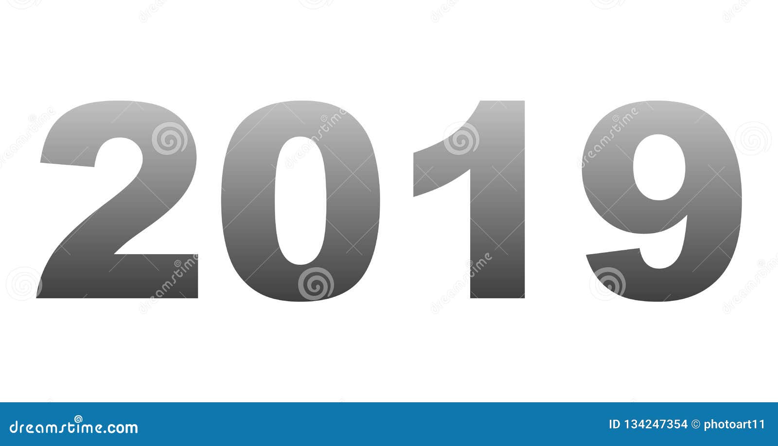 Year 2019 - Red Gradient, Isolated Numbers - Vector Stock Vector ...