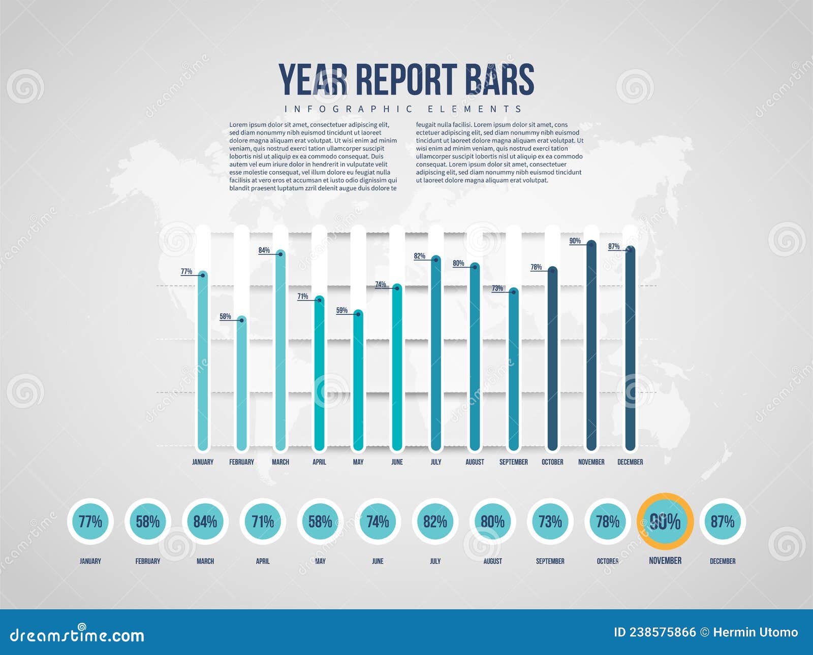 Year Report Bars Infographic Stock Vector - Illustration of shape ...
