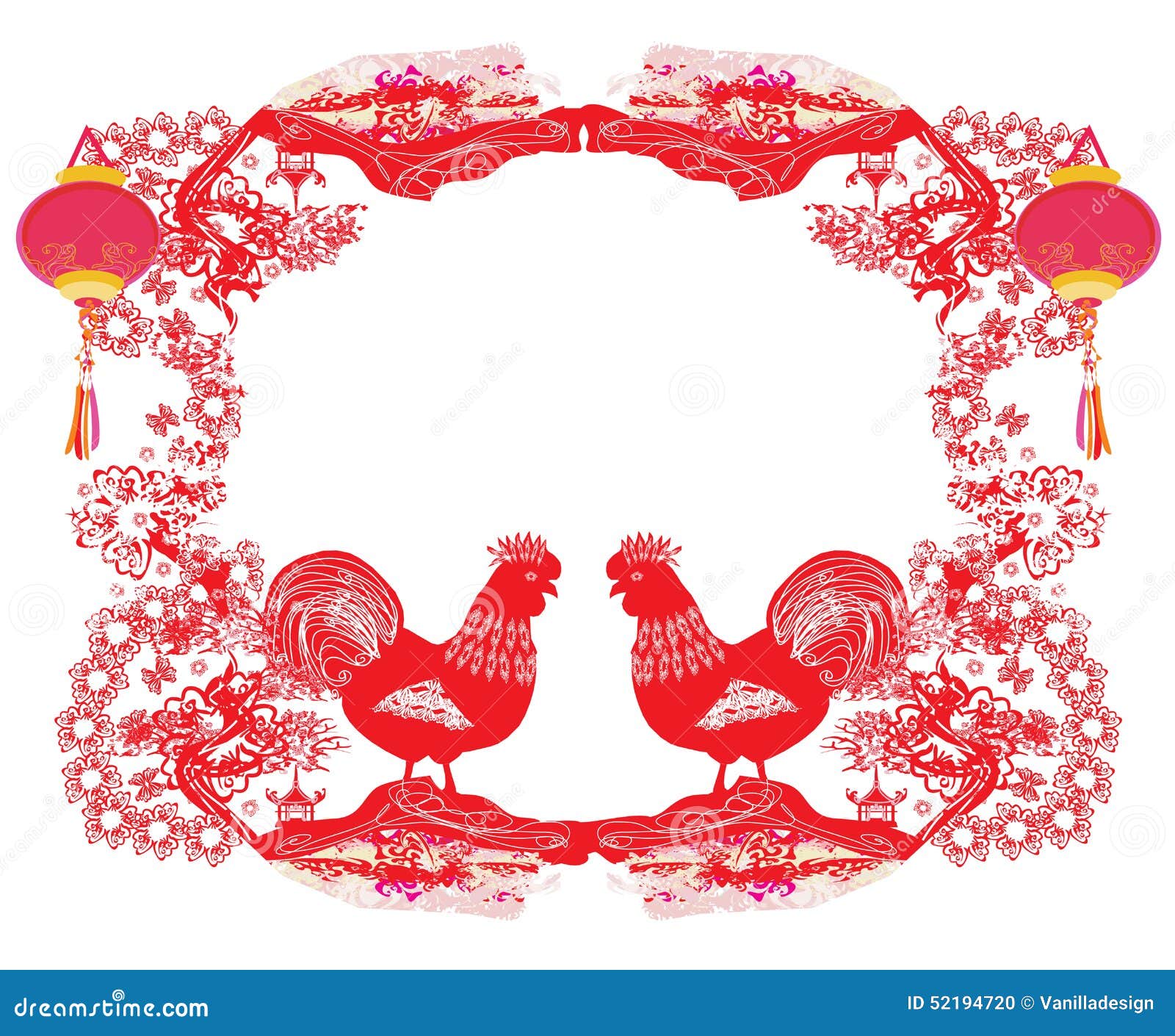 Year of the rooster stock vector. Illustration of fengshui - 52194720