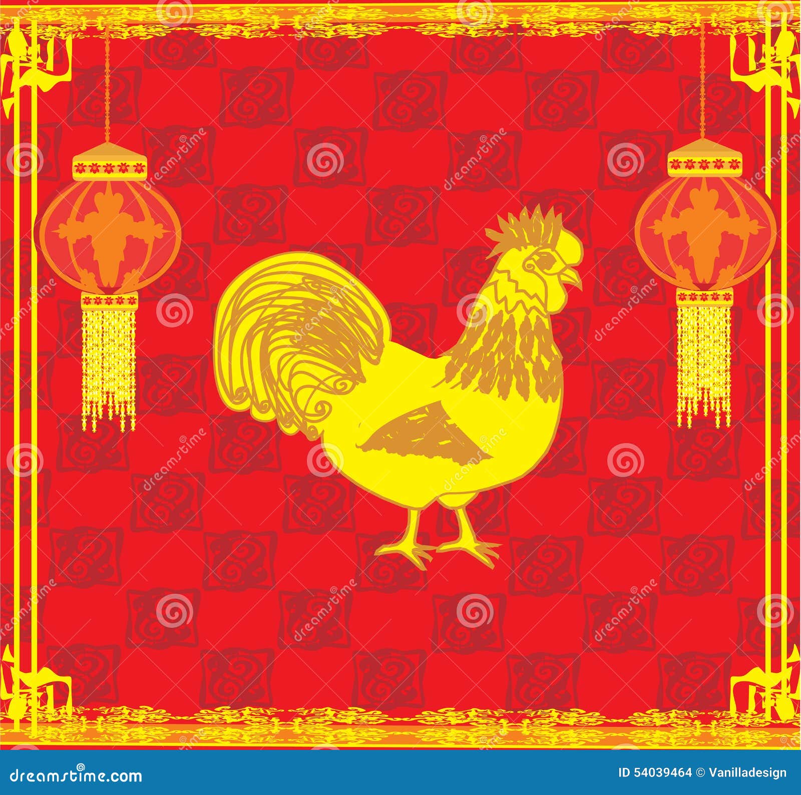 Year of the rooster stock vector. Illustration of fengshui - 54039464