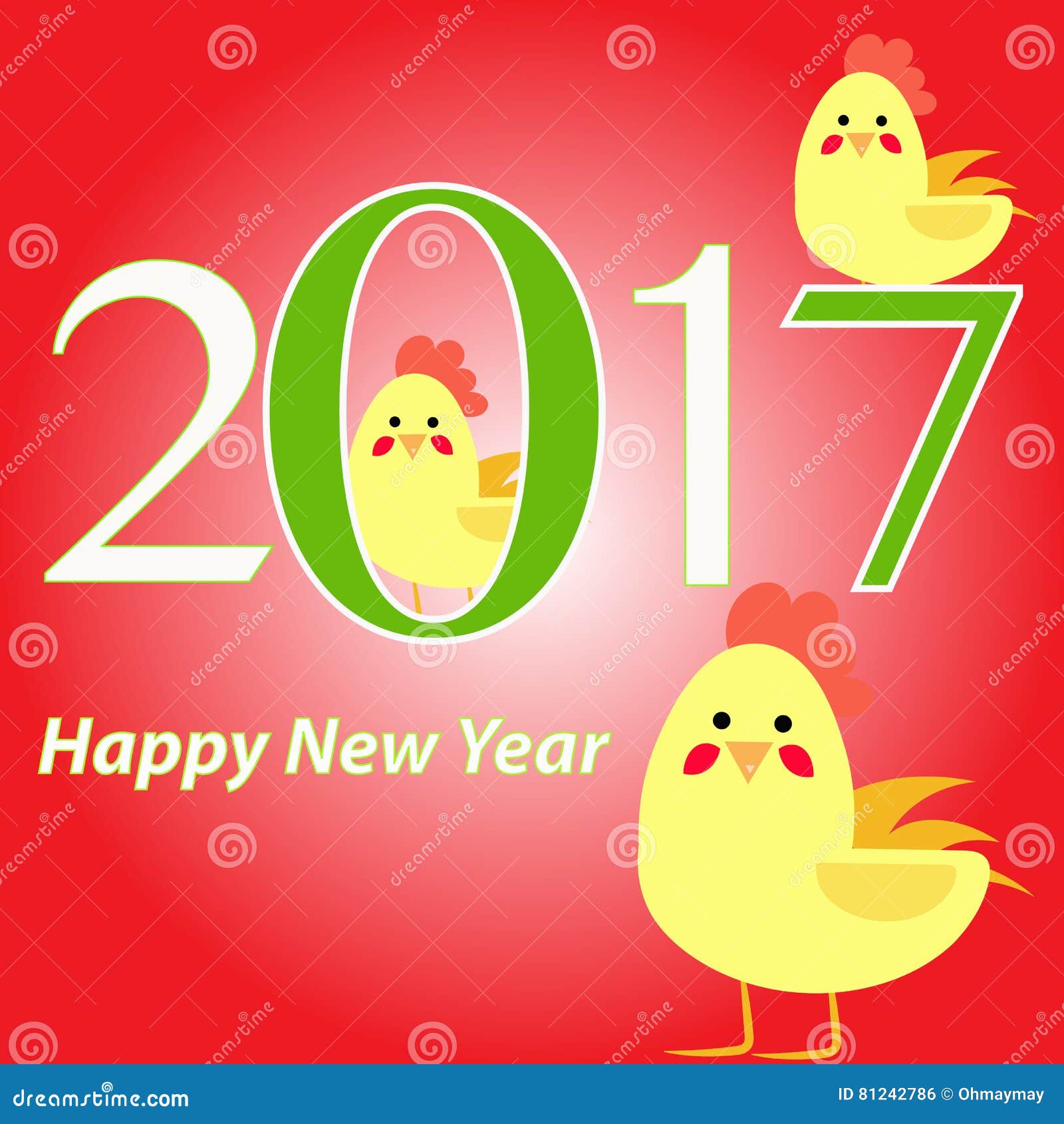 2017 year of Rooster stock vector. Illustration of happy - 81242786