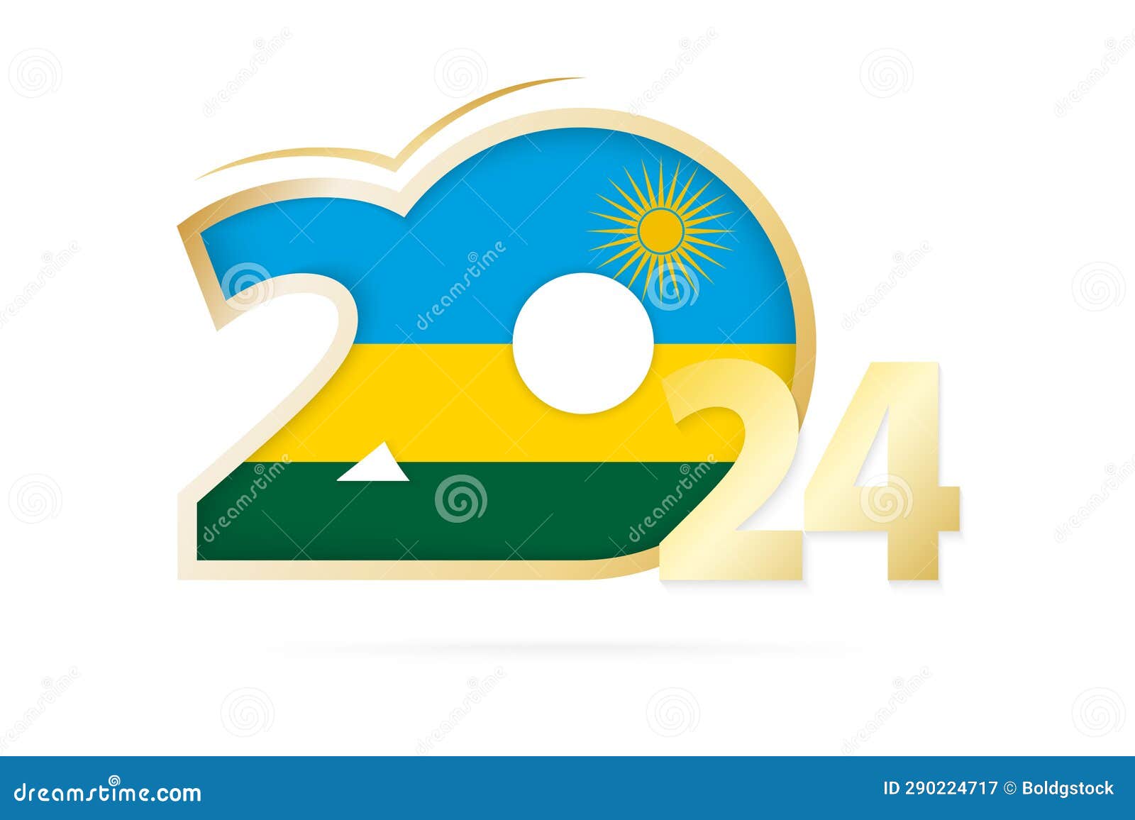 Year 2024 with Rwanda Flag Pattern Stock Vector - Illustration of ...