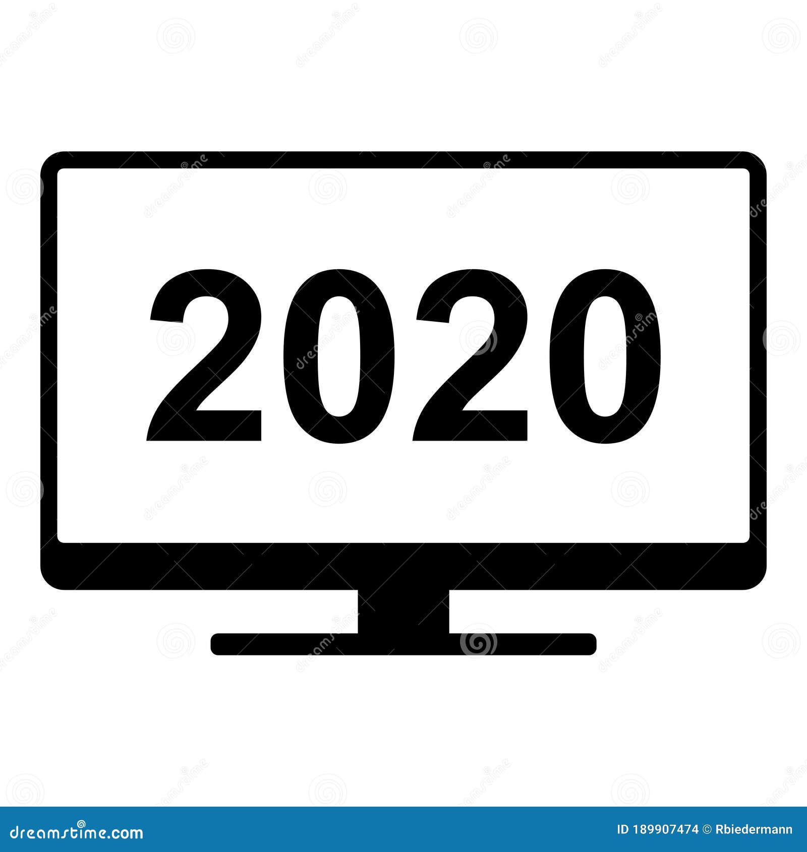 Year 2020 and screen stock vector. Illustration of computer - 189907474