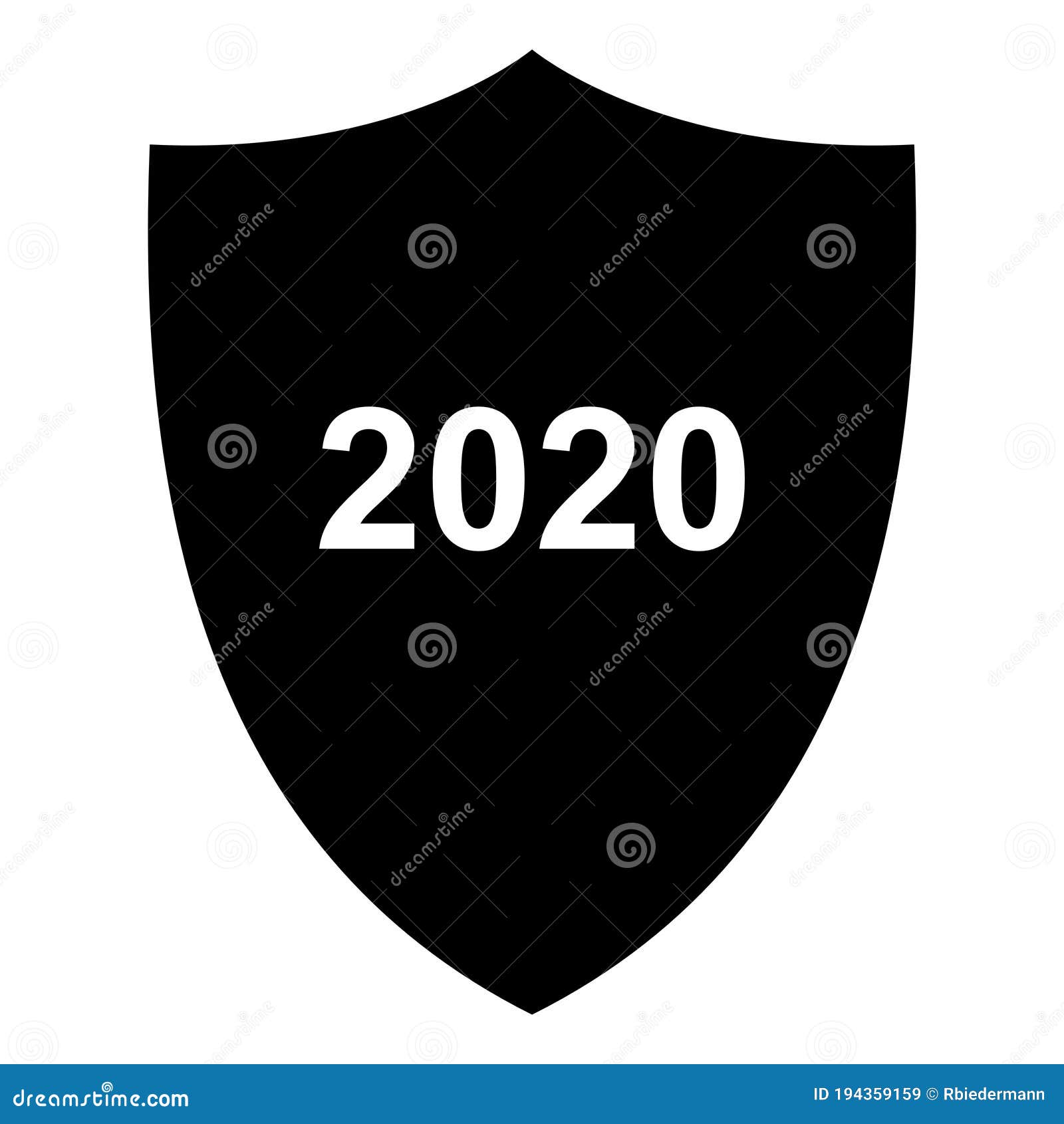 Year 2020 and shield stock vector. Illustration of guard - 194359159