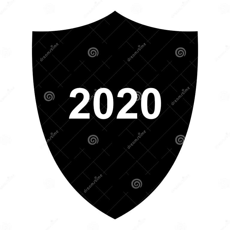 Year 2020 and shield stock vector. Illustration of guard - 194359159
