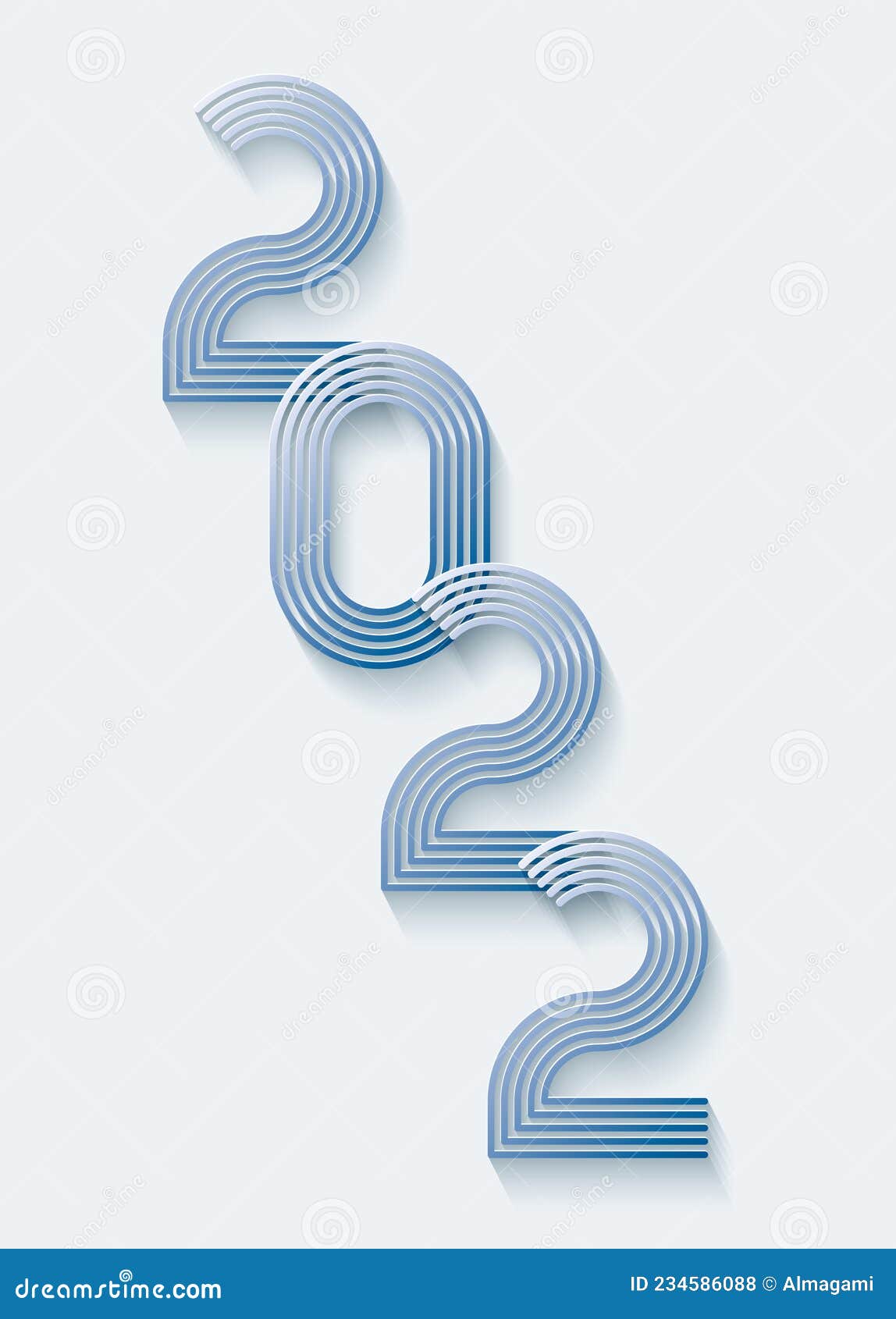 2022 Year Sign with Cut Paper Effect. Stock Vector - Illustration of ...