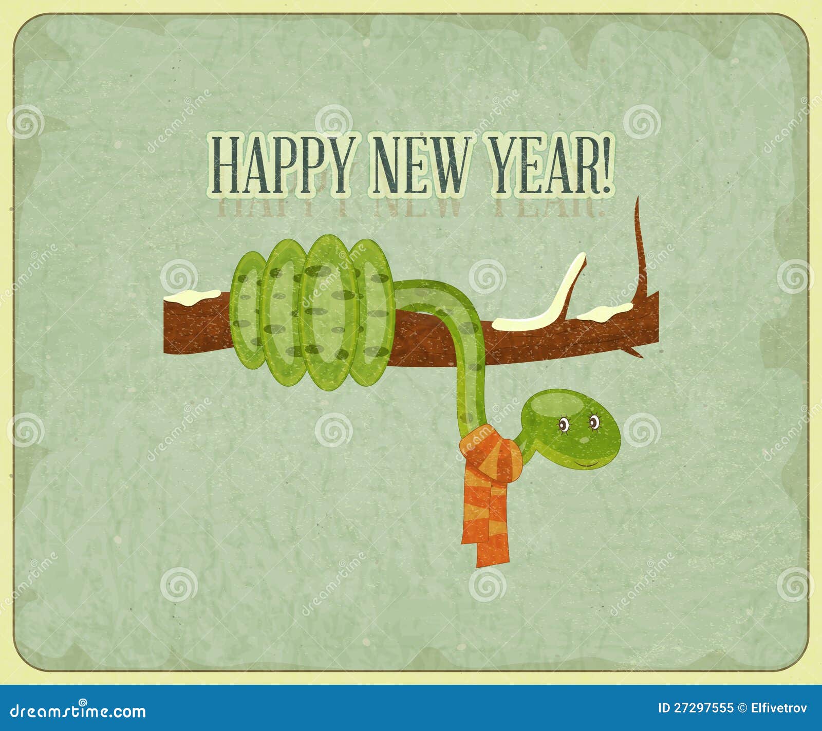 Year of the snake card stock vector. Illustration of traditional - 27297555