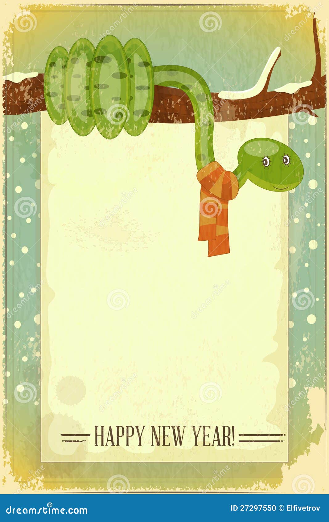 Year of the Snake Retro Card Stock Vector - Illustration of culture ...