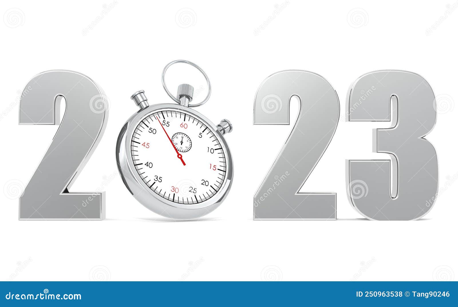 Year 2023 with Stopwatch Isolated Stock Illustration - Illustration of ...